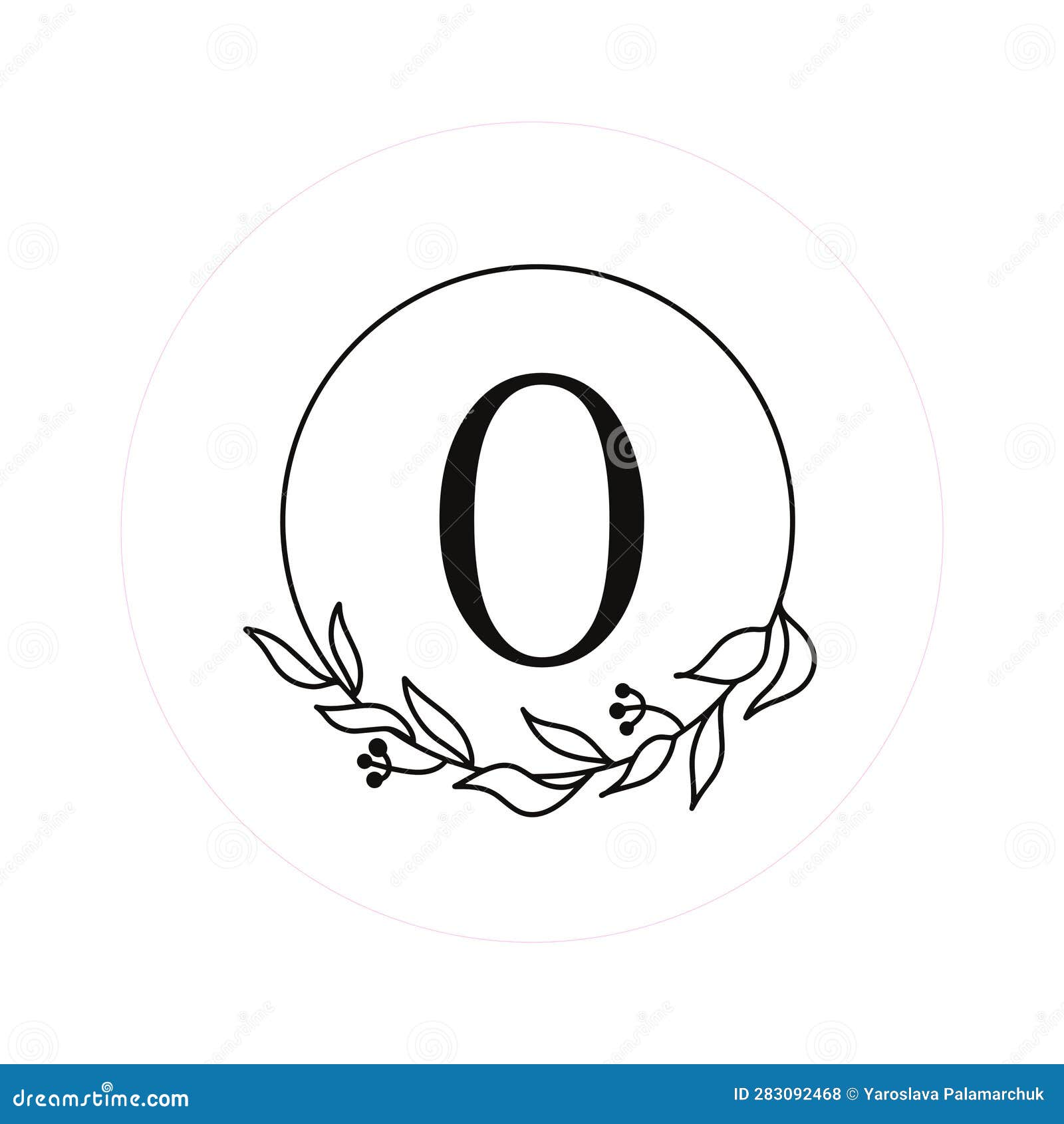 Letter "O" Initials with Round Floral Frames, Vector Monogram Logo ...