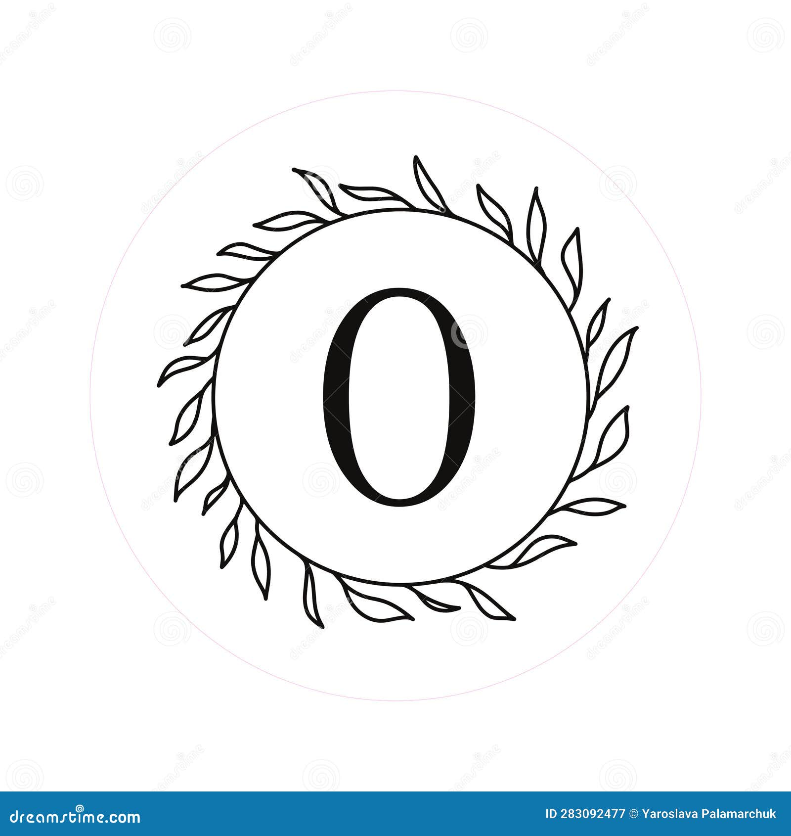Letter "O" Initials with Round Floral Frames, Vector Monogram Logo ...