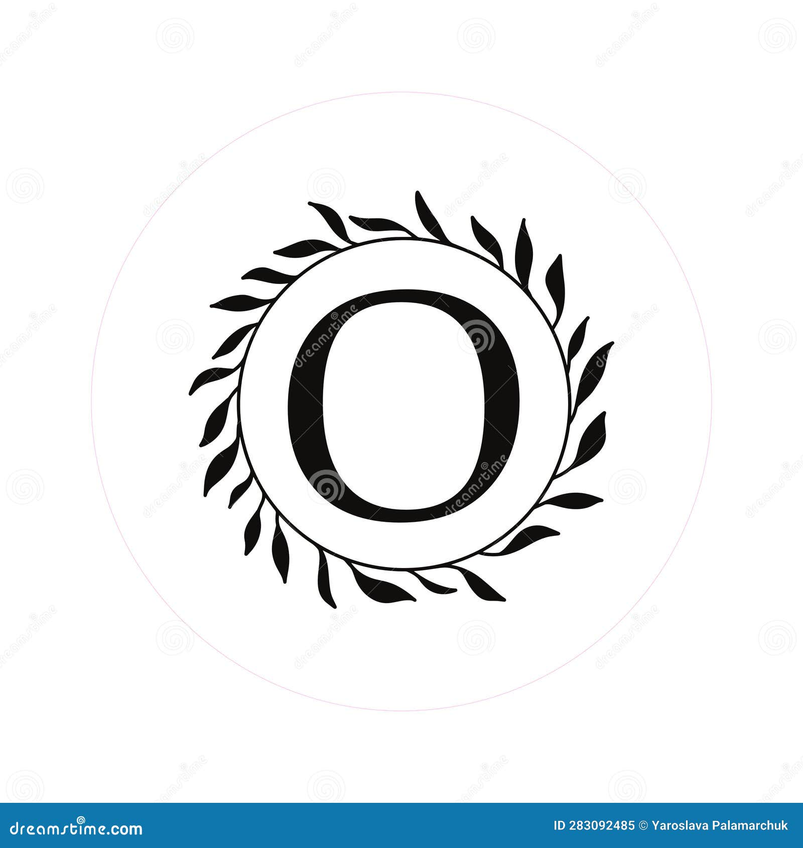Letter "O" Initials with Round Floral Frames, Vector Monogram Logo ...