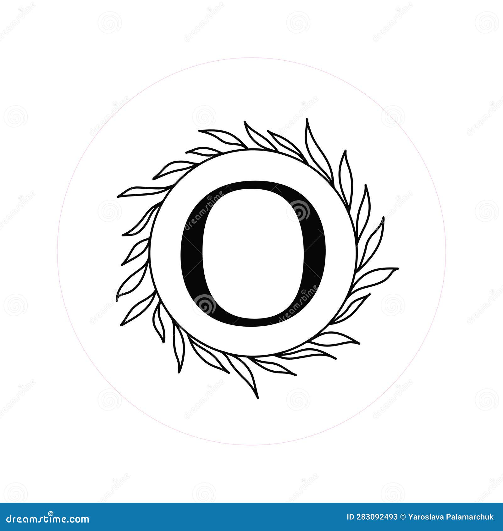 Letter "O" Initials with Round Floral Frames, Vector Monogram Logo ...