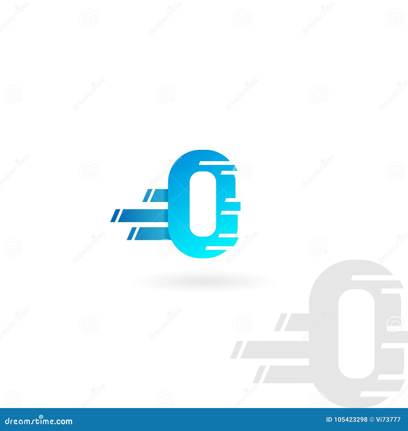 Letter O Logo. Blue Distorted Vector Icon. Speed Concept Font. Stock ...