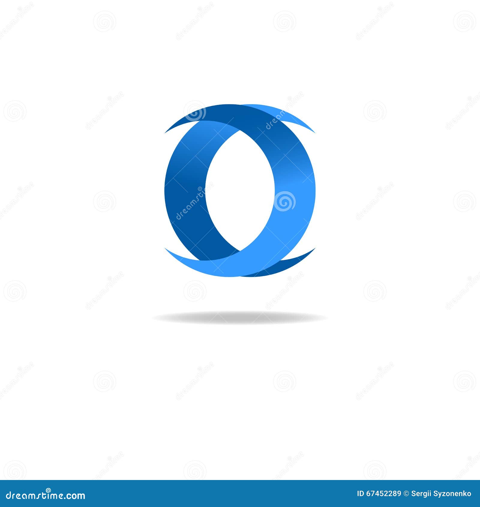 Letter O Logo, Blue Graphic Design, Geometric Shape Stock Vector ...