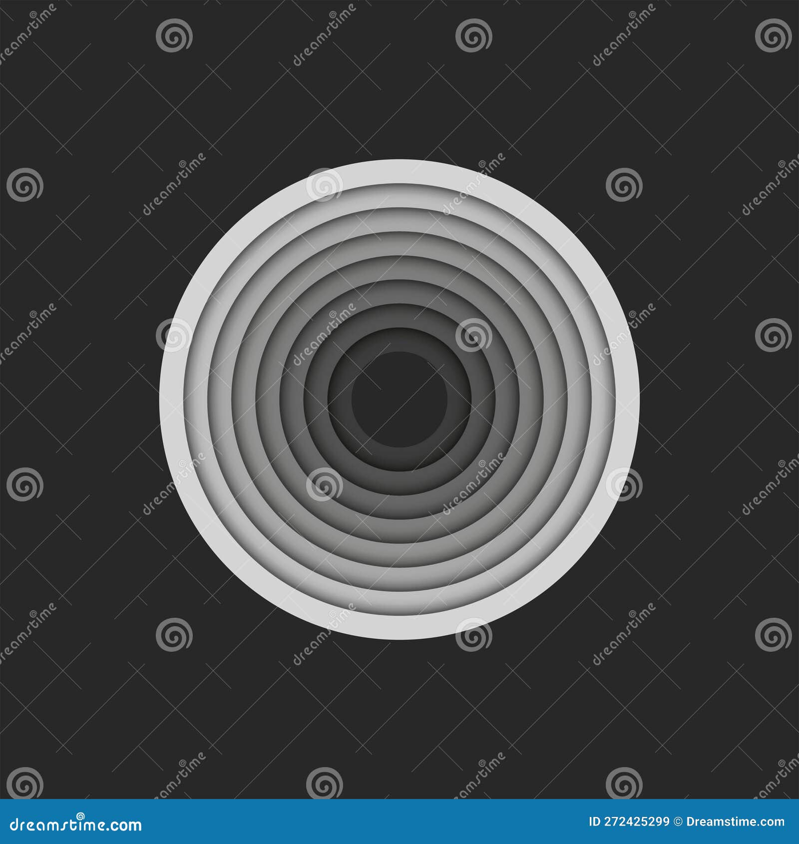 Letter O Logo or Circles Shape, Gray Parallel Stripes Multilevel ...