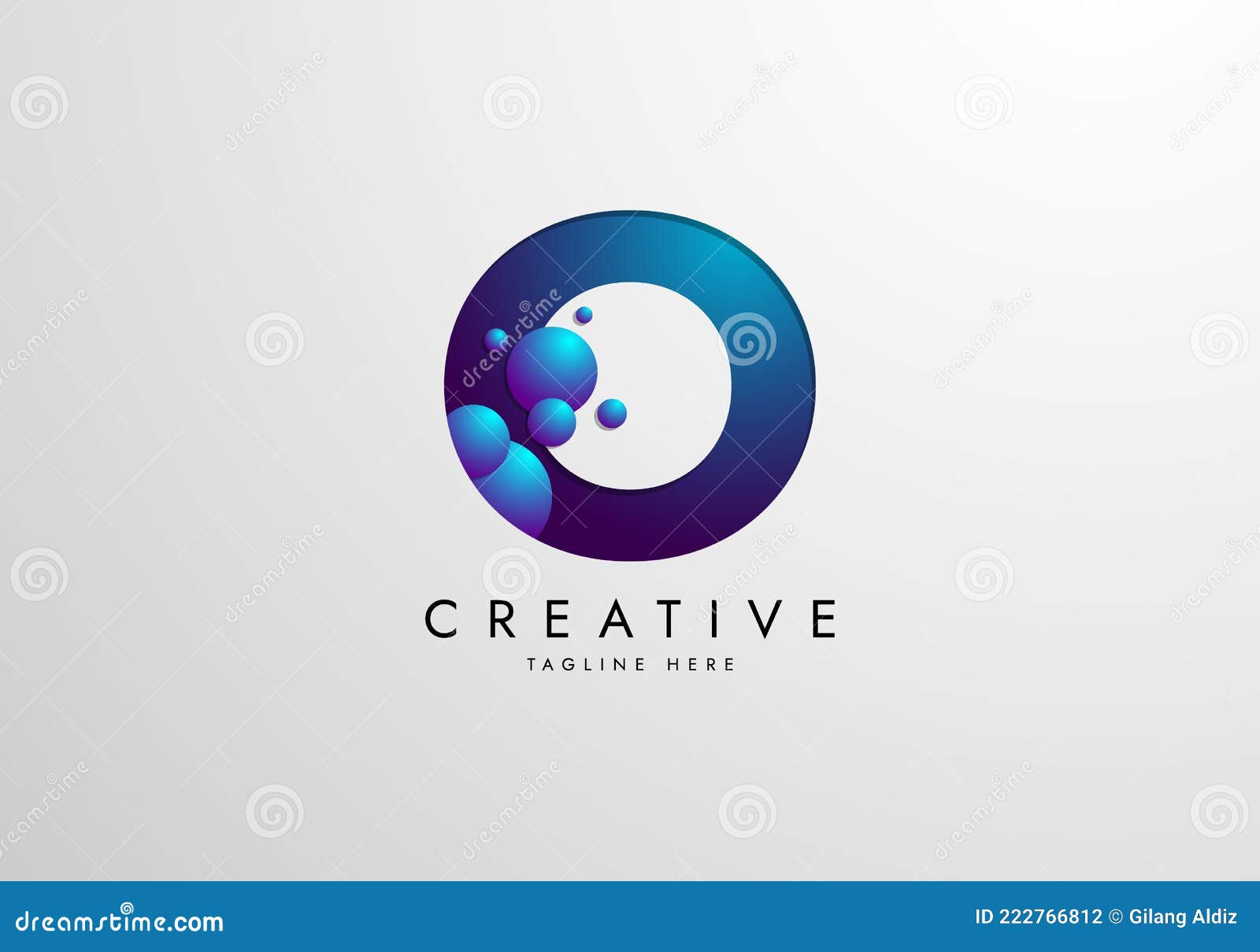 Letter O Logo Combined with Gradient Colored Bubbles Stock Vector ...