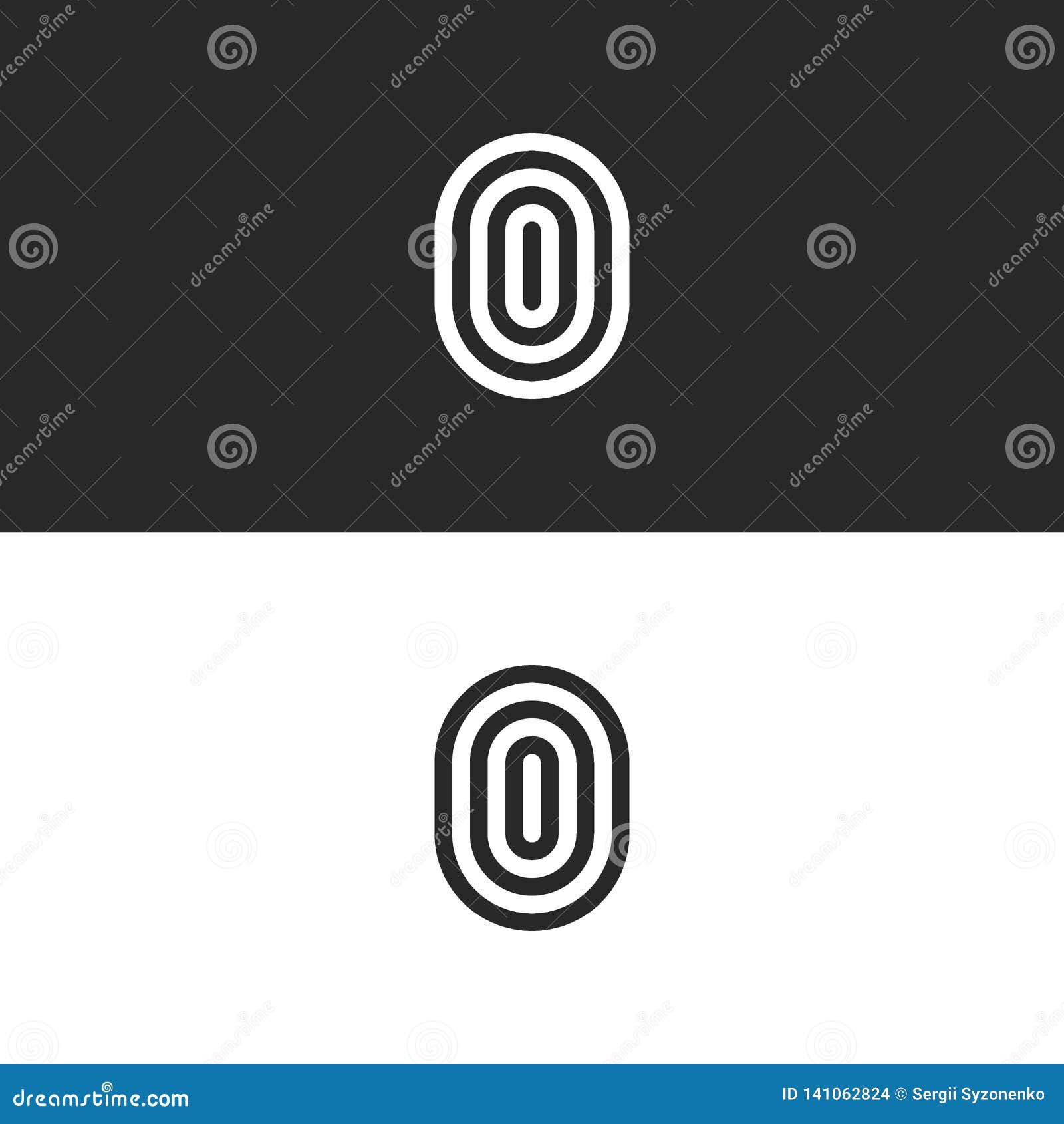 Letter O Logo Modern Monogram OOO Initials Emblem Mockup, Thin Lines ...