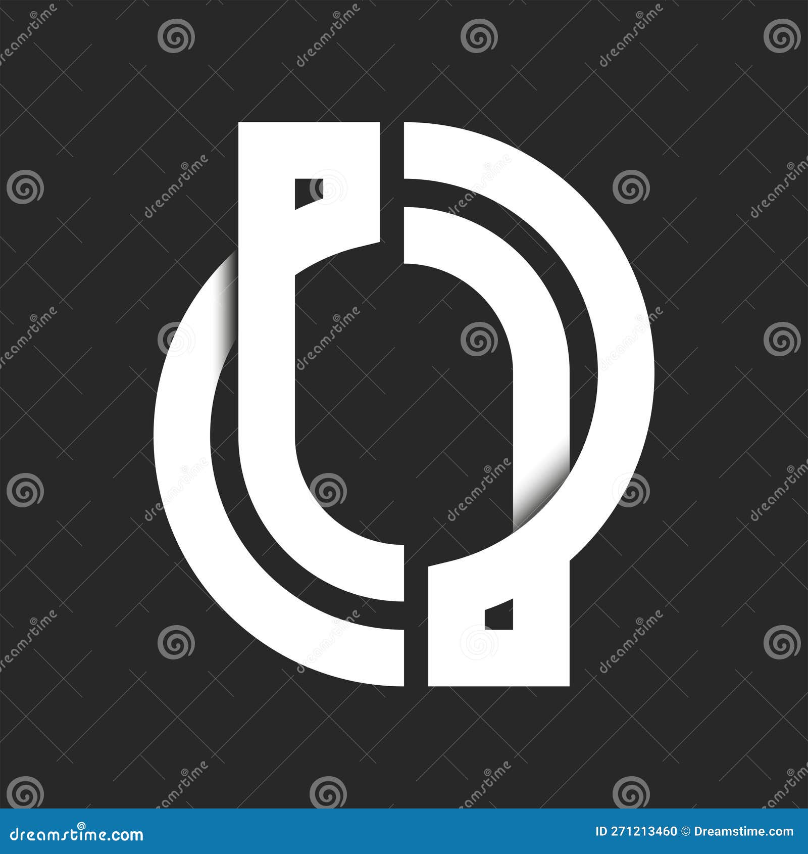 Letter O Logo Monogram, Oval Shape Intersection White Lines Identity ...