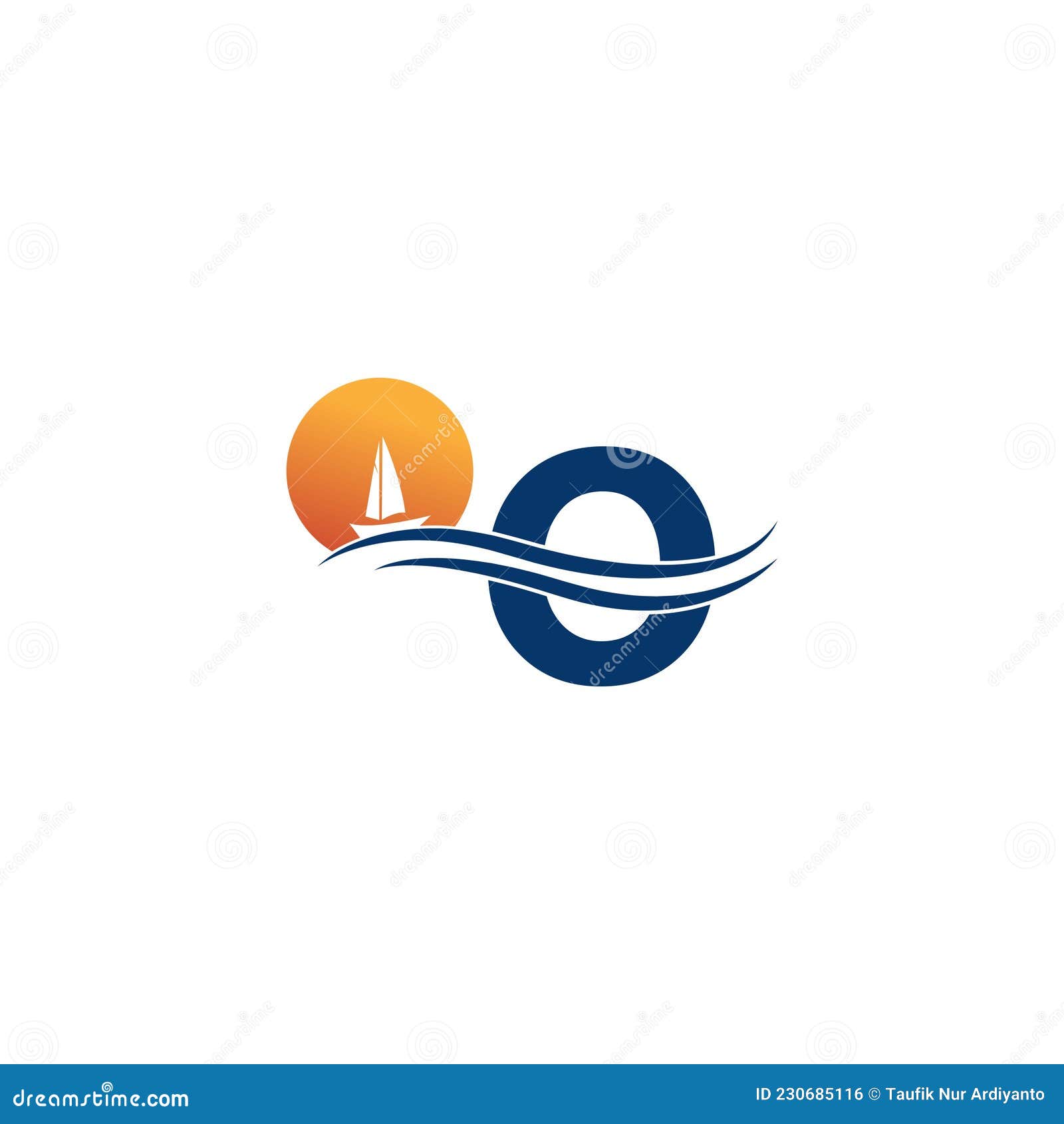 Letter O Logo with Ocean Landscape Icon Template Stock Vector ...