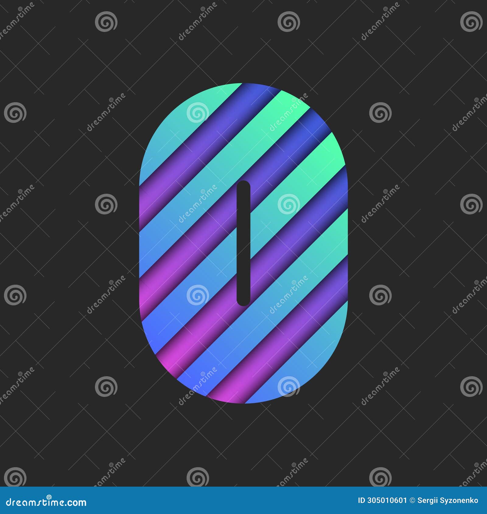 Letter O Logo or Zero 0 Symbol from Vibrant Gradient, Parallel Sectors ...