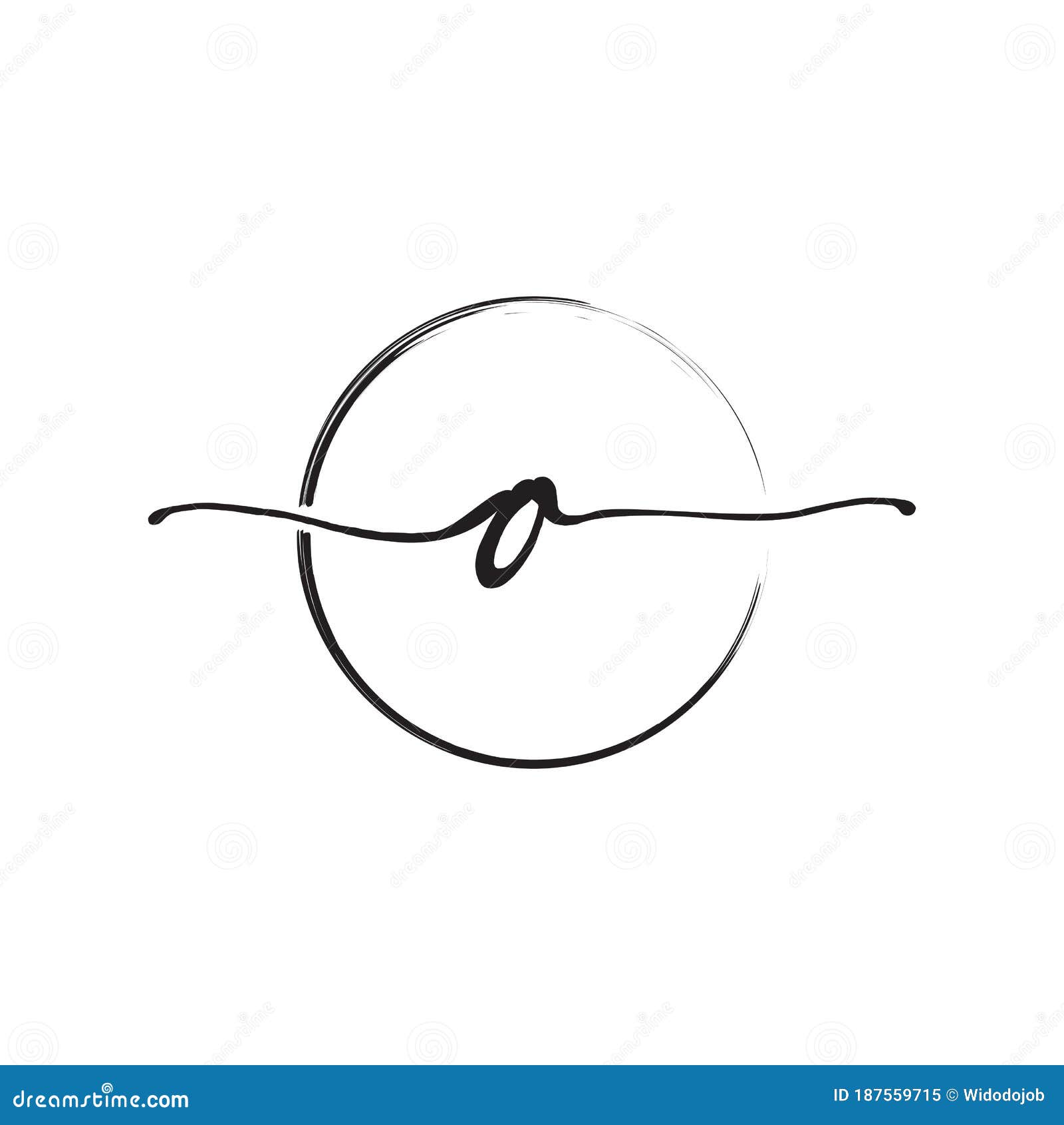Letter O Lowercase Handwriting Wiith Circle Brush Stock Vector ...