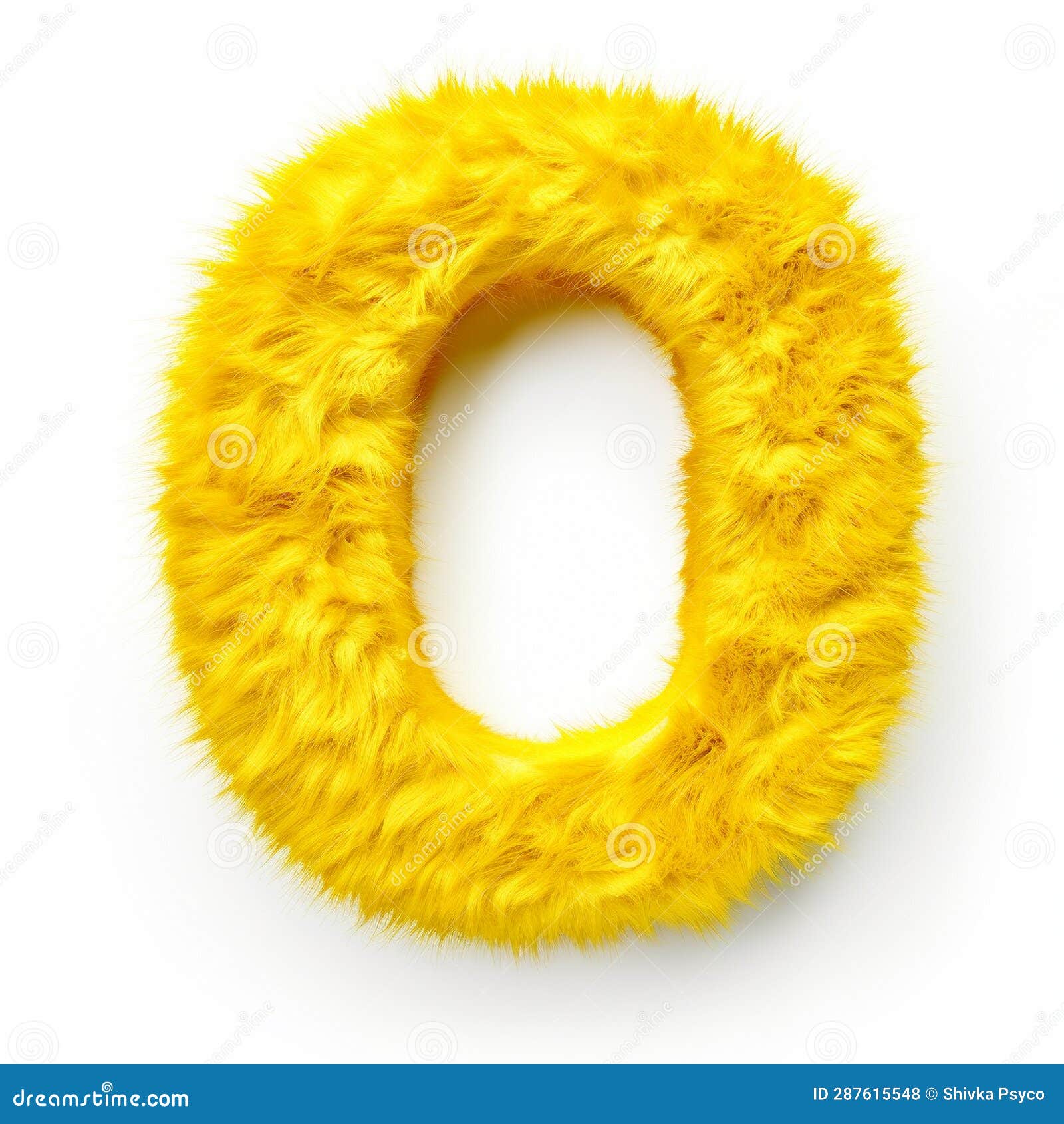 Letter O Made of Yellow Fiber on White Background Generative AI Stock ...