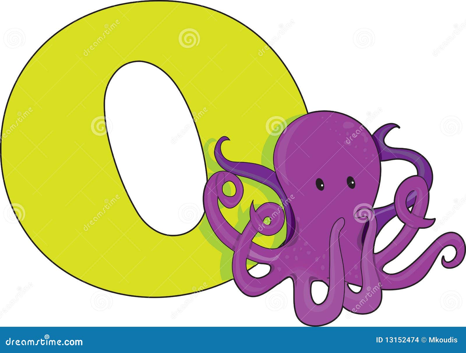 Octopus Letter A - Icon Vector Illustration | CartoonDealer.com #279354114