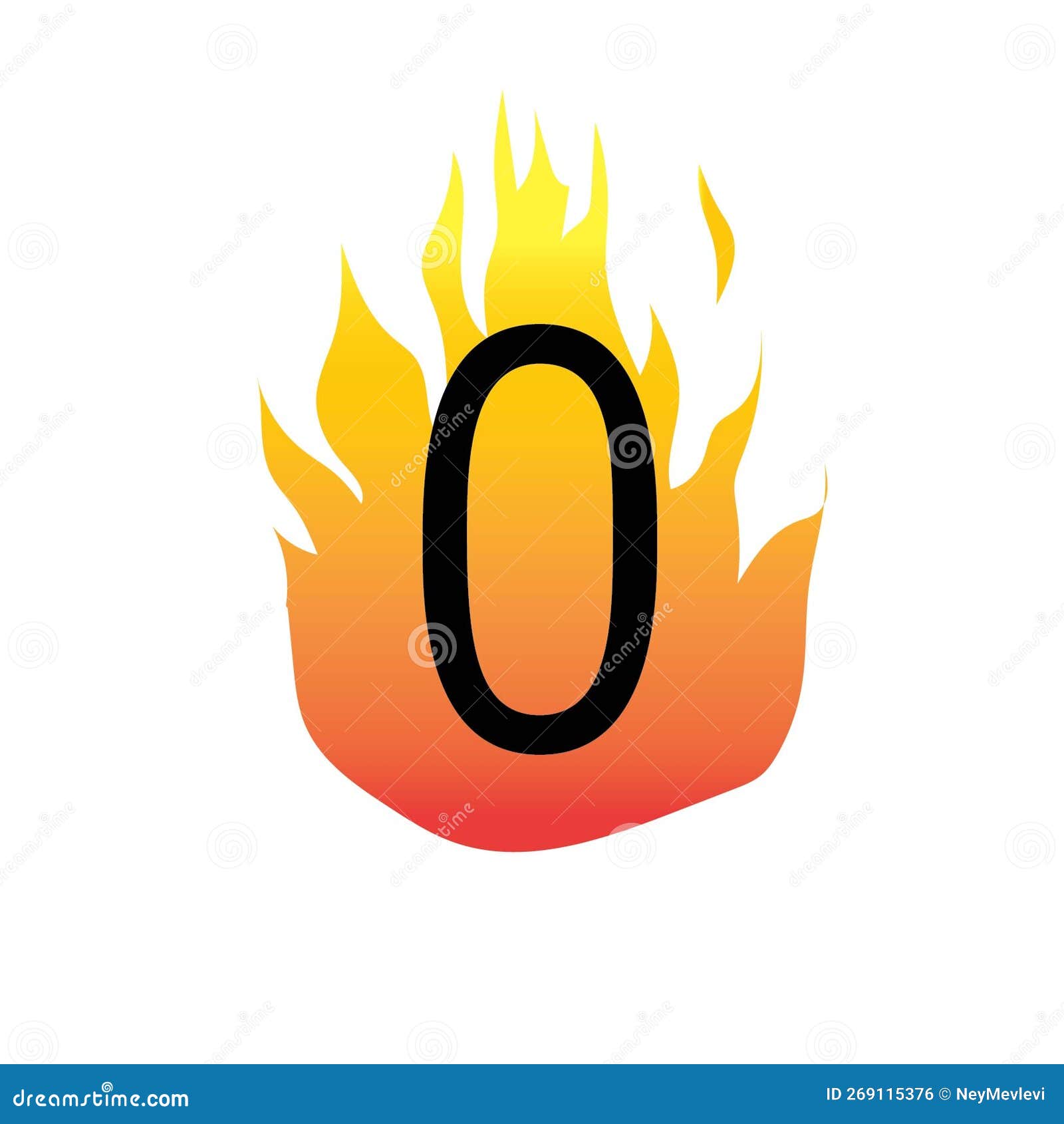 Letter O with Orange Flame Shape Illustration. Stock Illustration ...