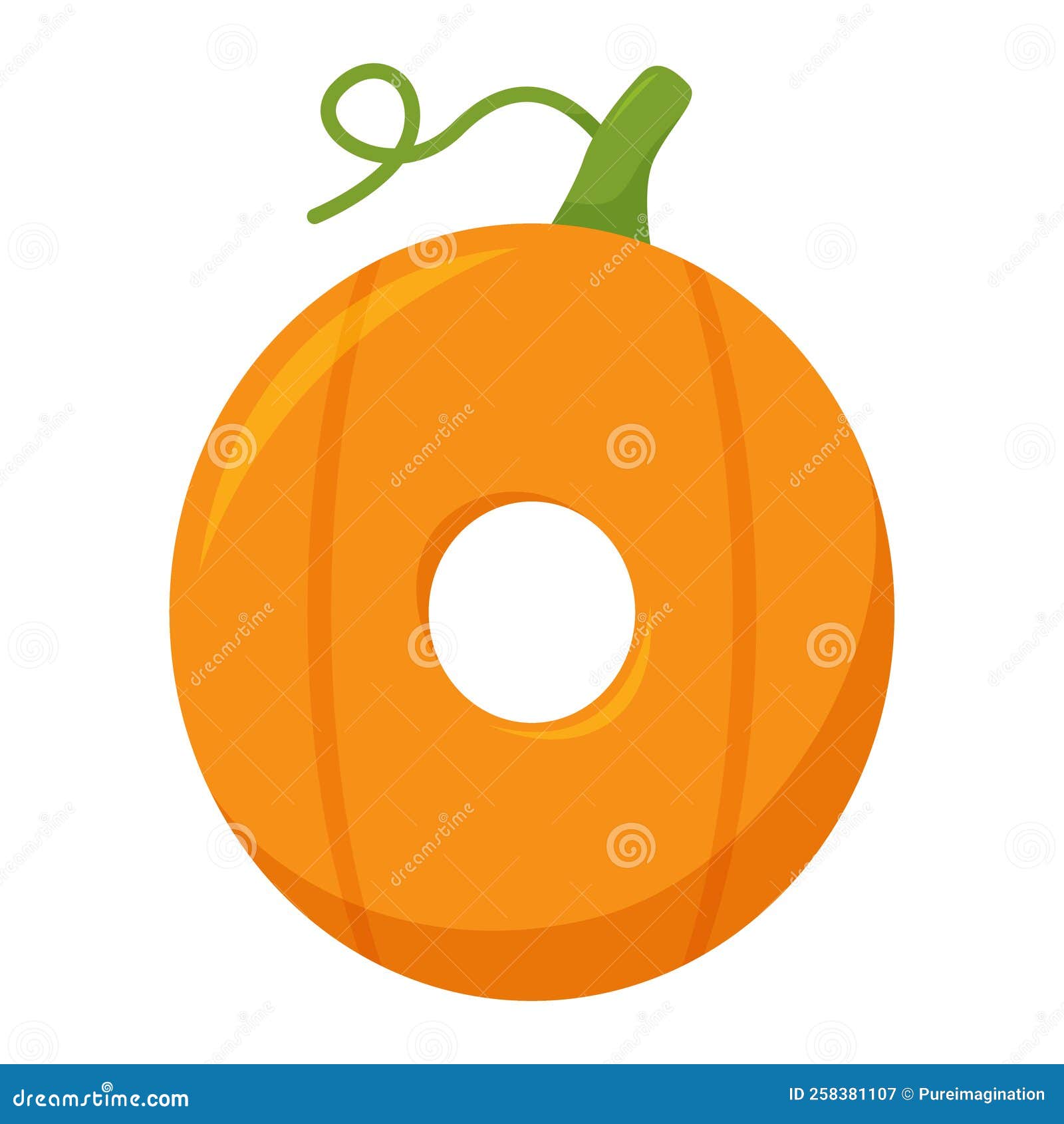 Letter O Pumpkin, Vector Illustration Stock Vector - Illustration of ...