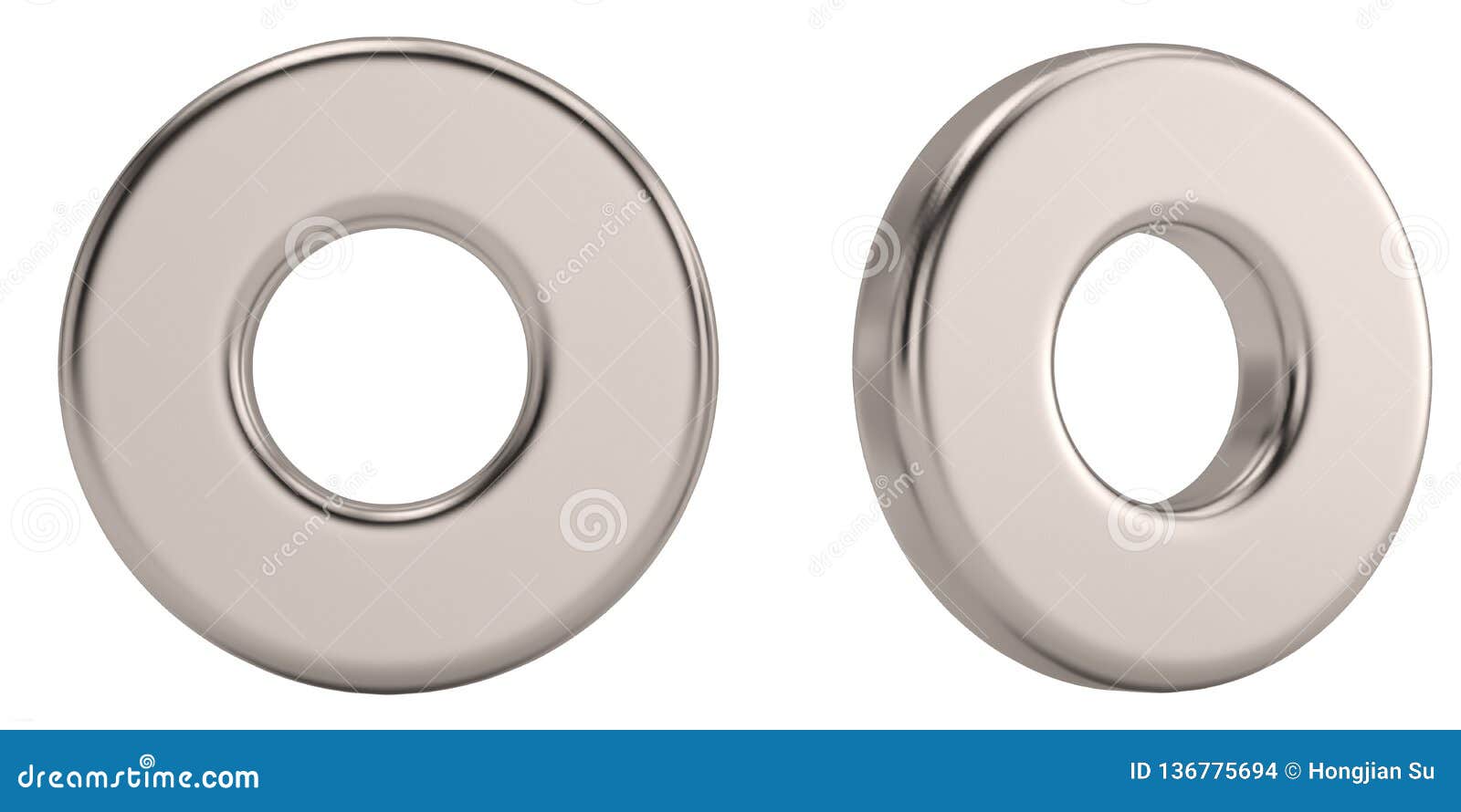 Letter O from Steel Solid Alphabet Isolated on White Background. 3D ...