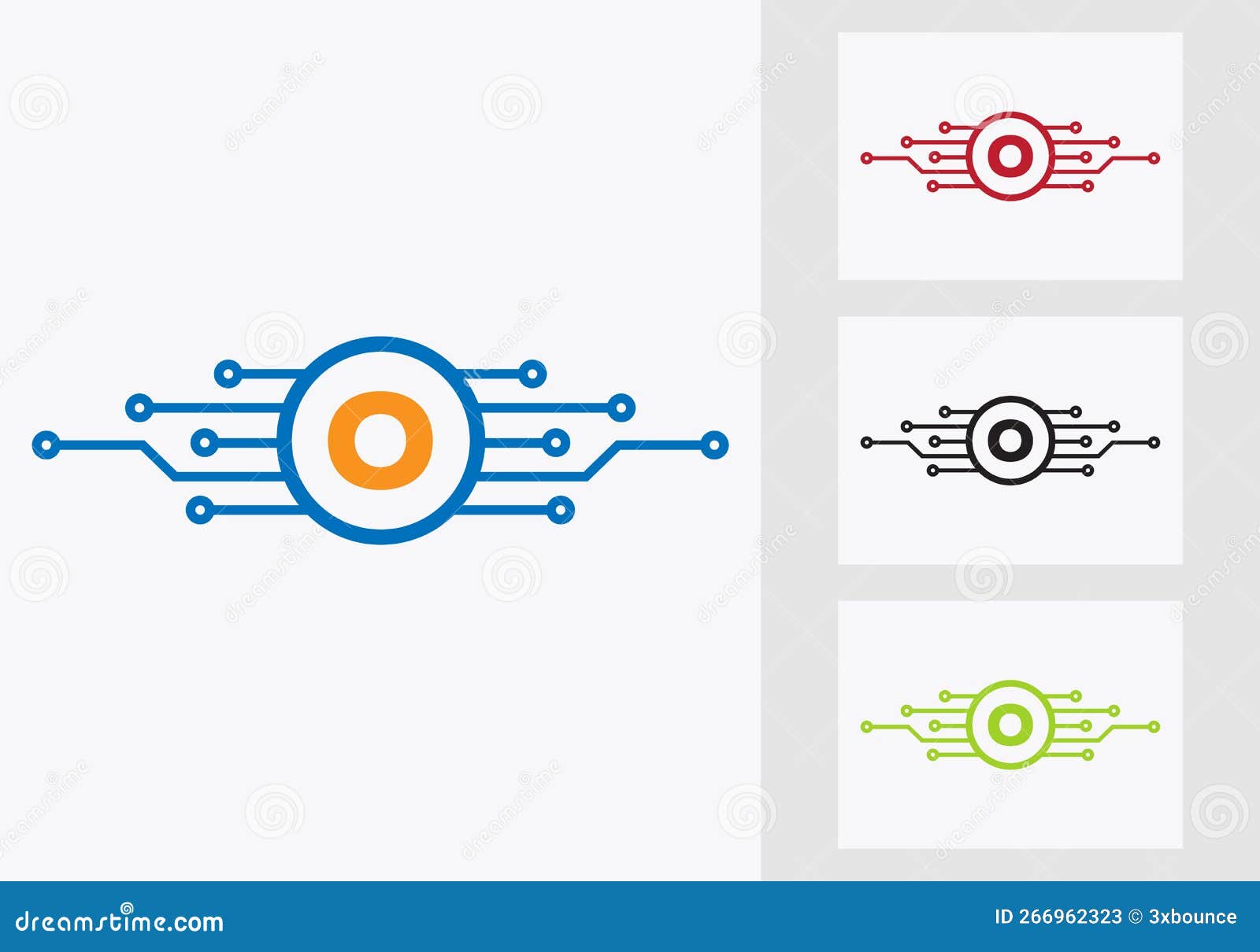 Letter O Technology Logo Design Template. Network Logo Design Stock ...