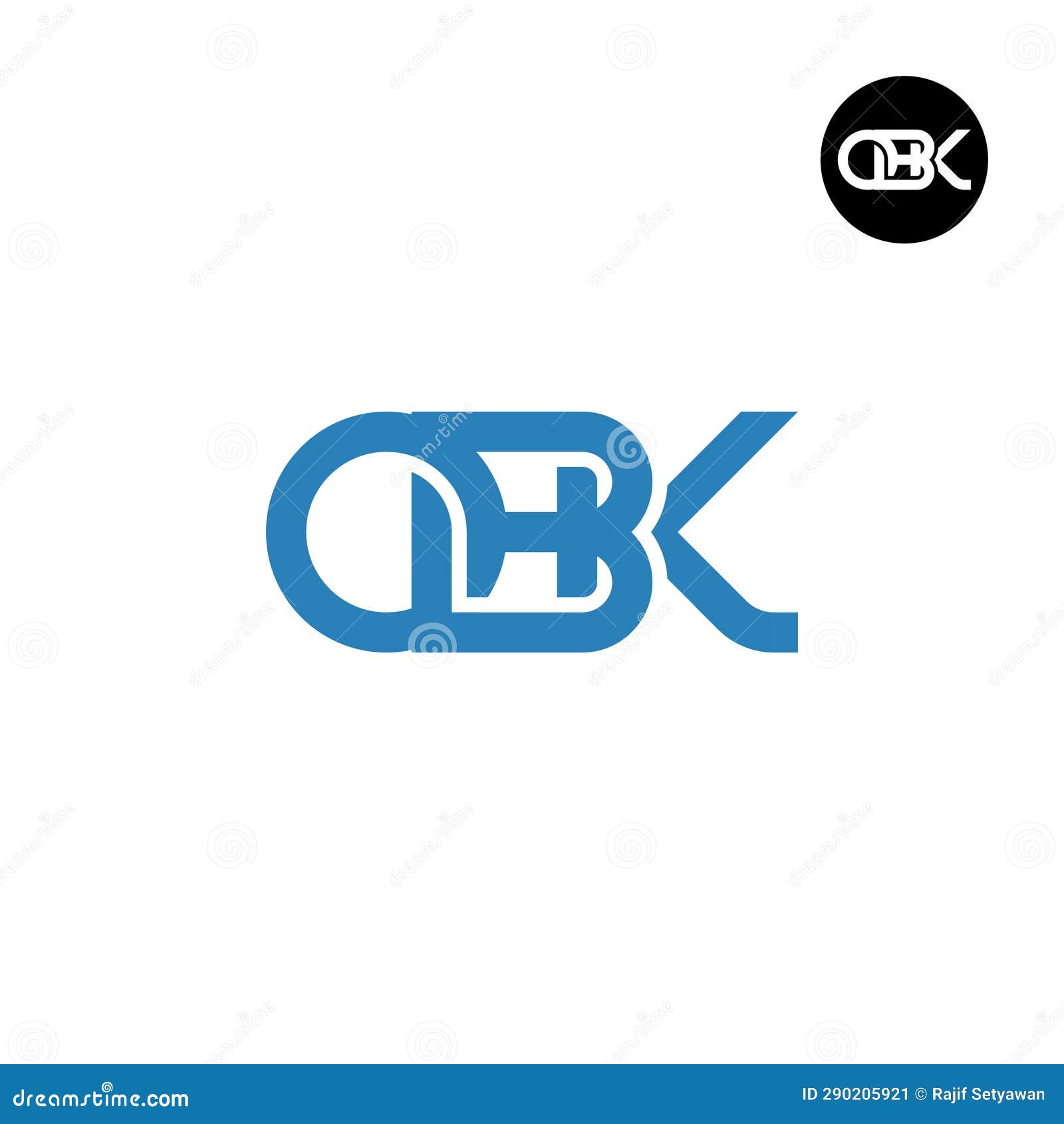 Letter OBK Monogram Logo Design Stock Vector - Illustration of brand ...