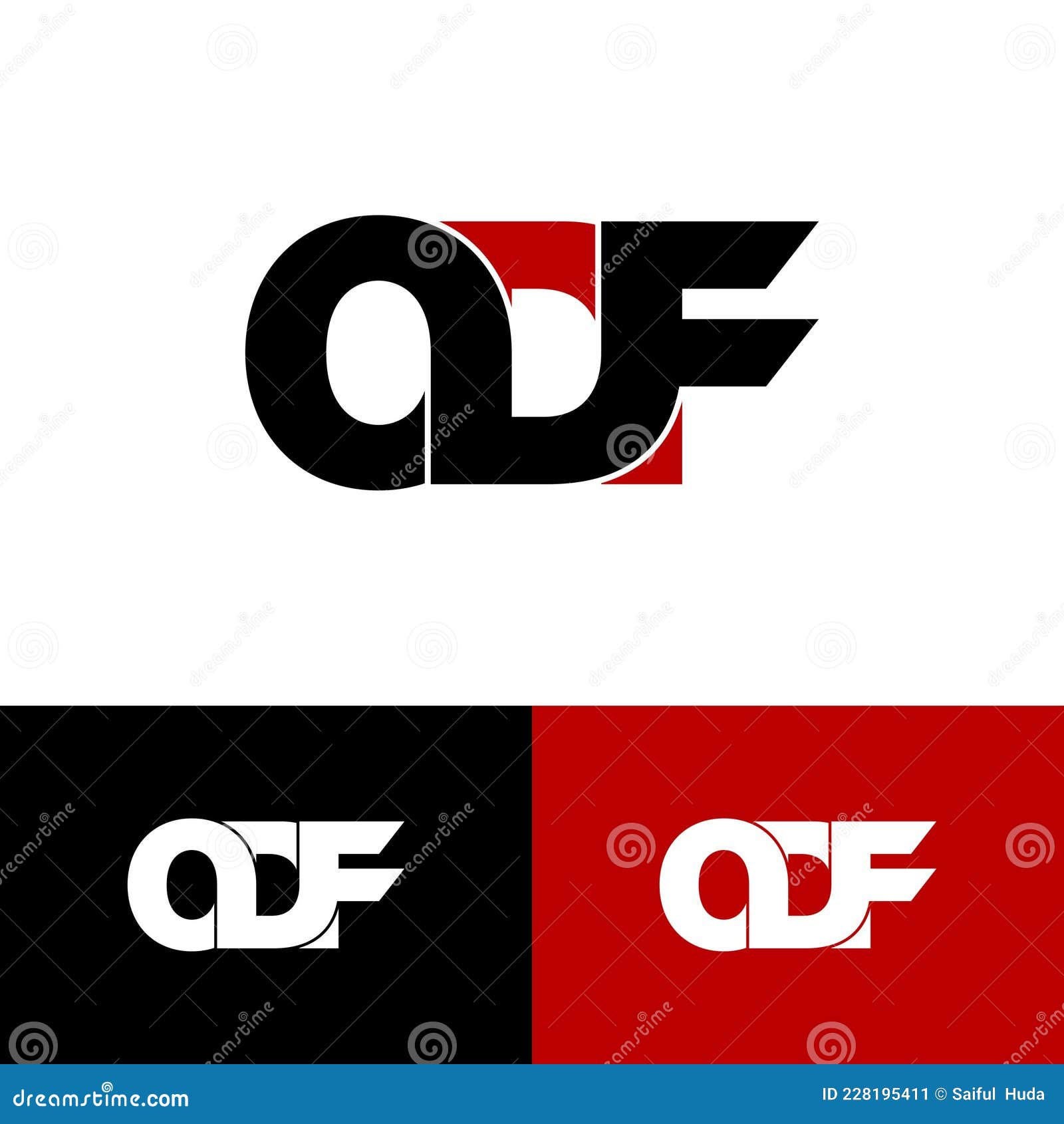 Letter ODF Simple Monogram Logo Icon Design. Stock Vector ...