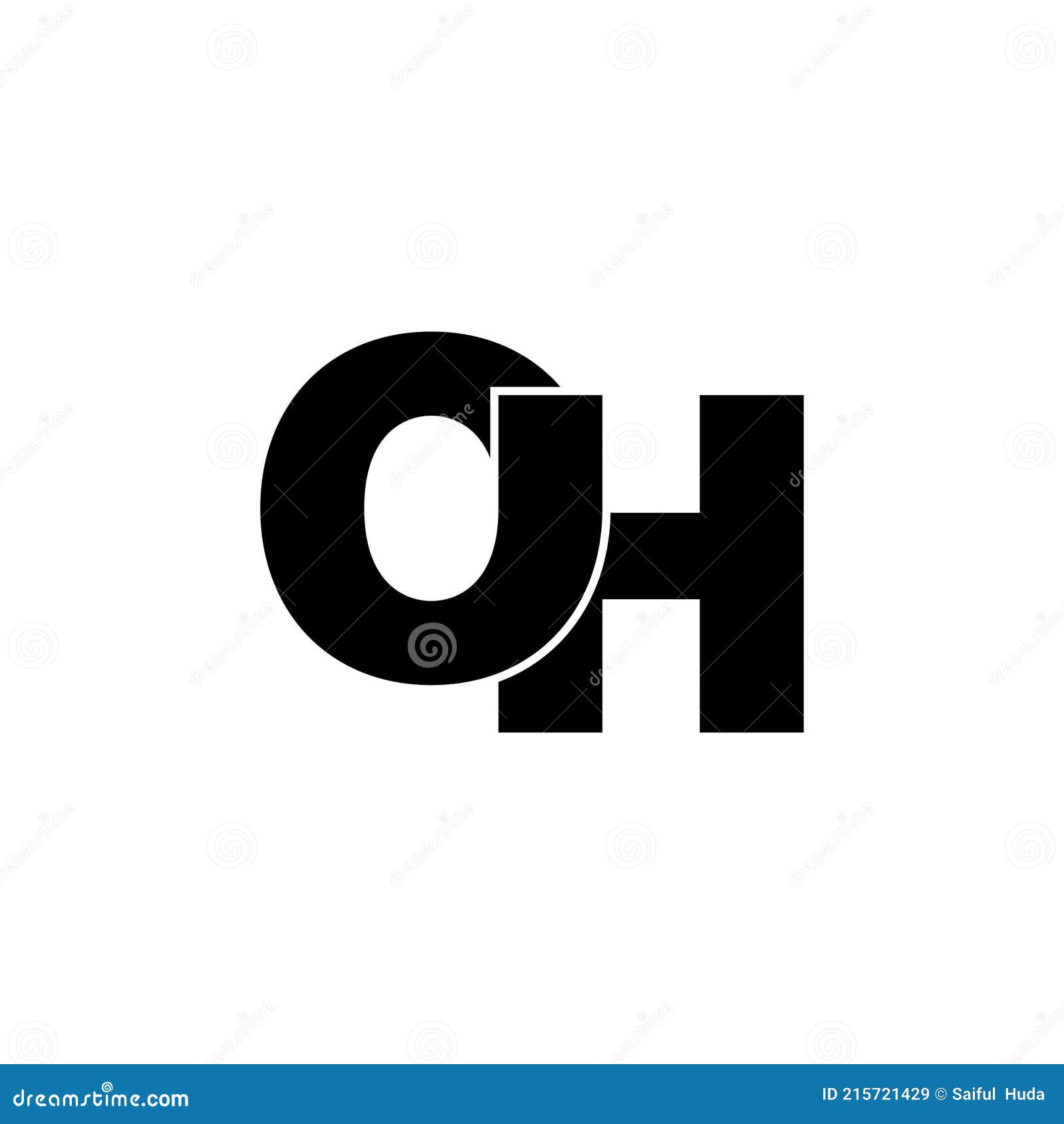 Letter OH Simple Monogram Logo Icon Design. Stock Illustration ...