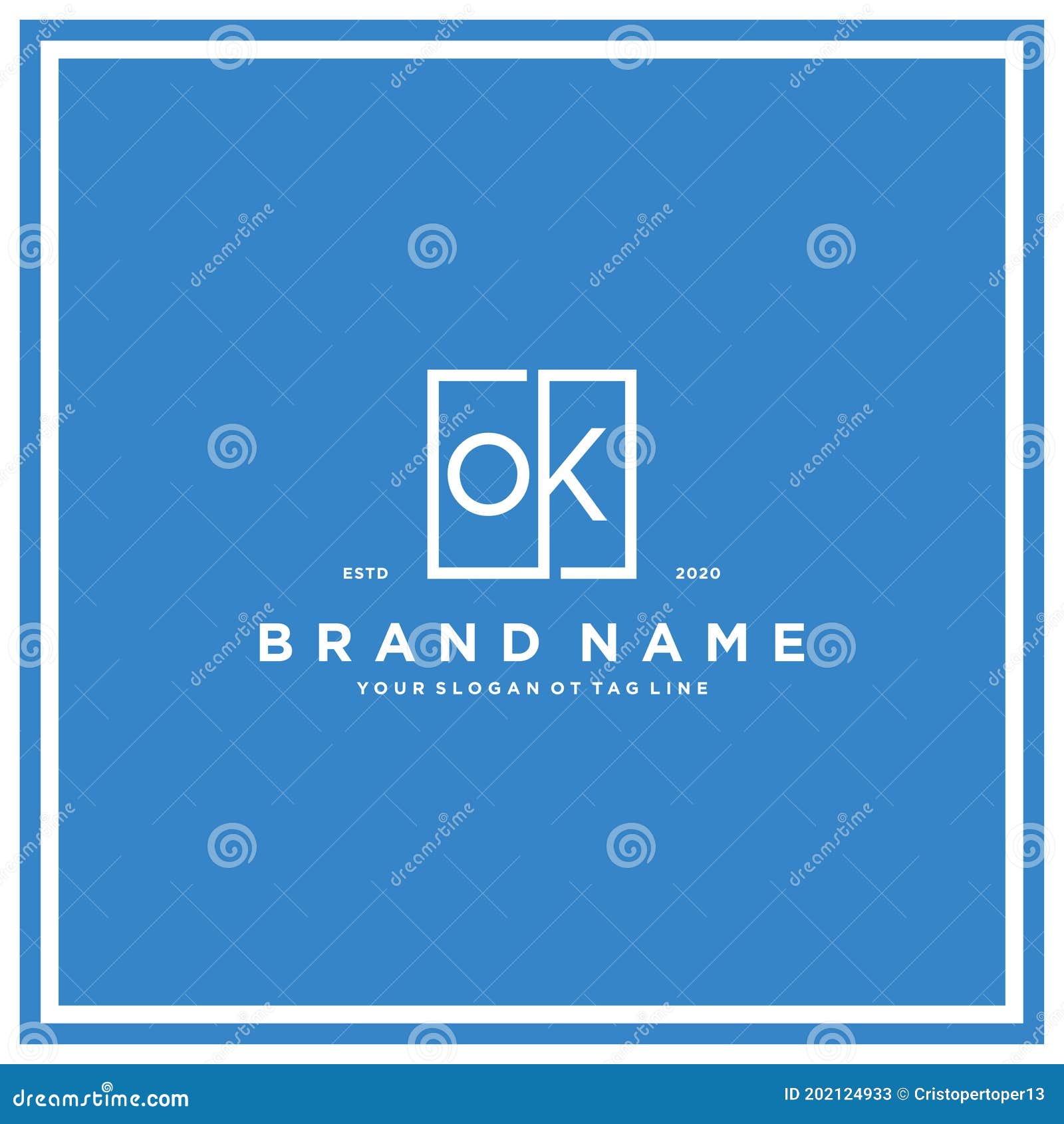 Letter OK Square Logo Design Concept Vector Stock Vector - Illustration ...