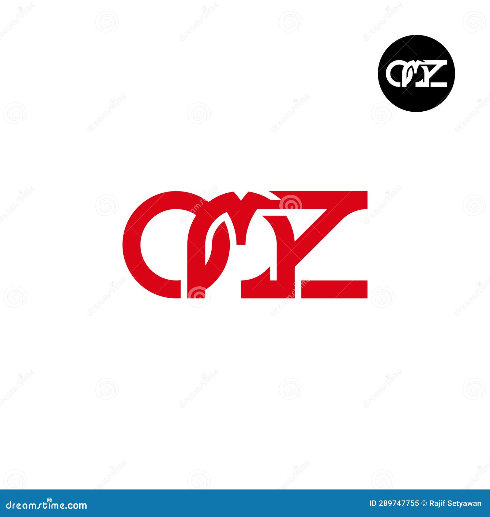 Letter OMZ Monogram Logo Design Stock Illustration - Illustration of ...