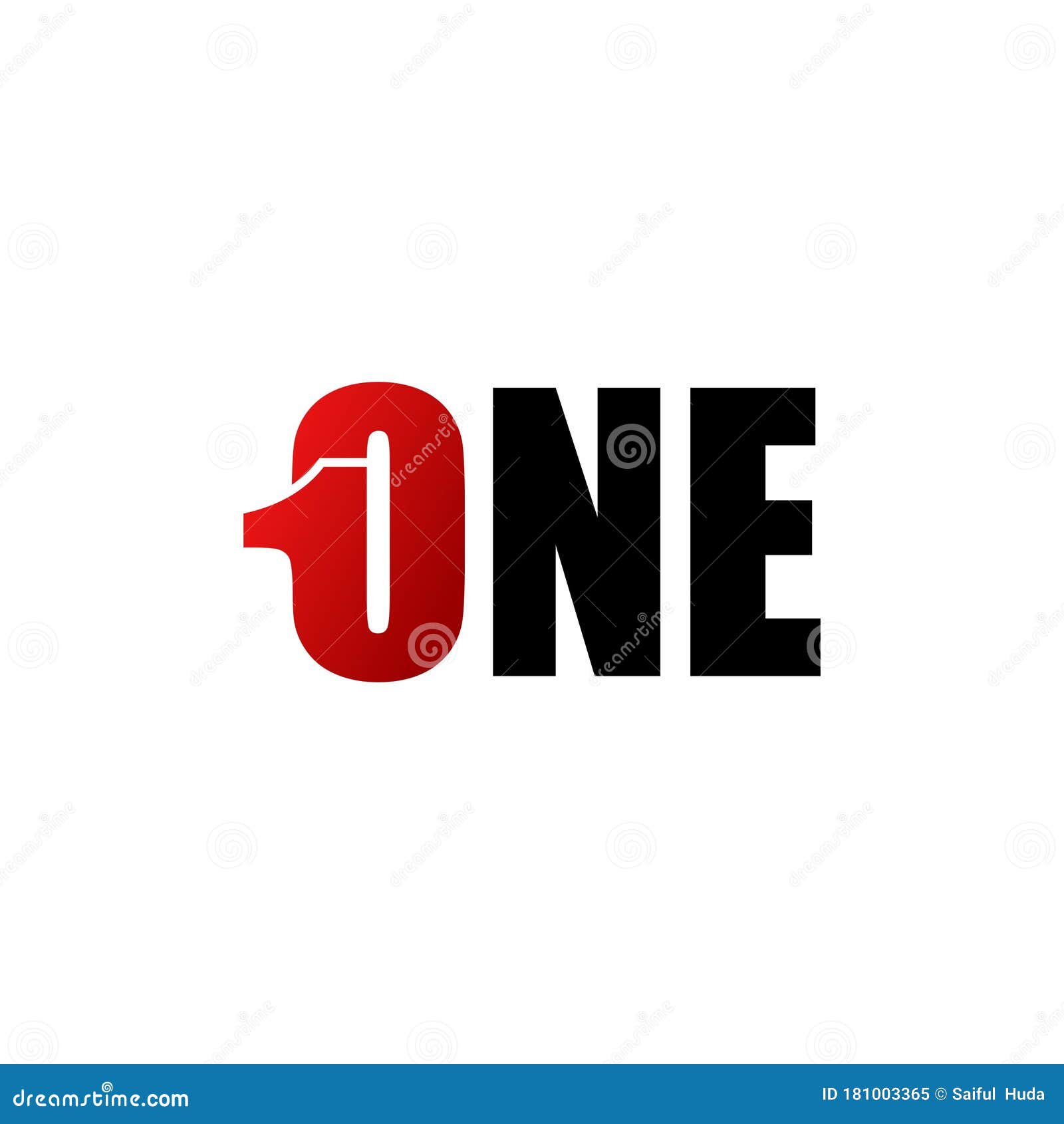 Letter ONE Simple Logo Icon Design Vector. Stock Vector - Illustration ...