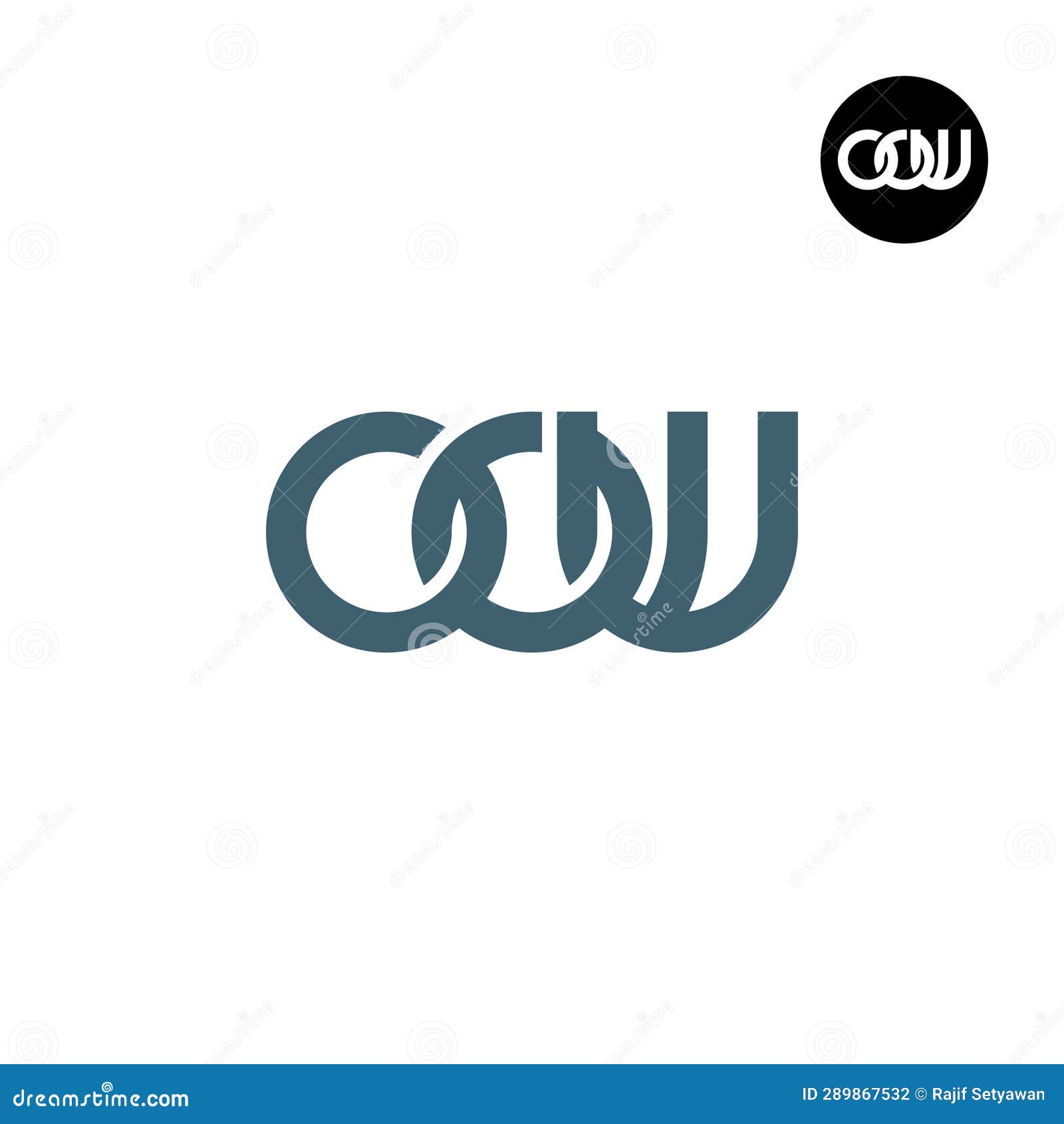 Letter OOW Monogram Logo Design Stock Vector - Illustration of ...