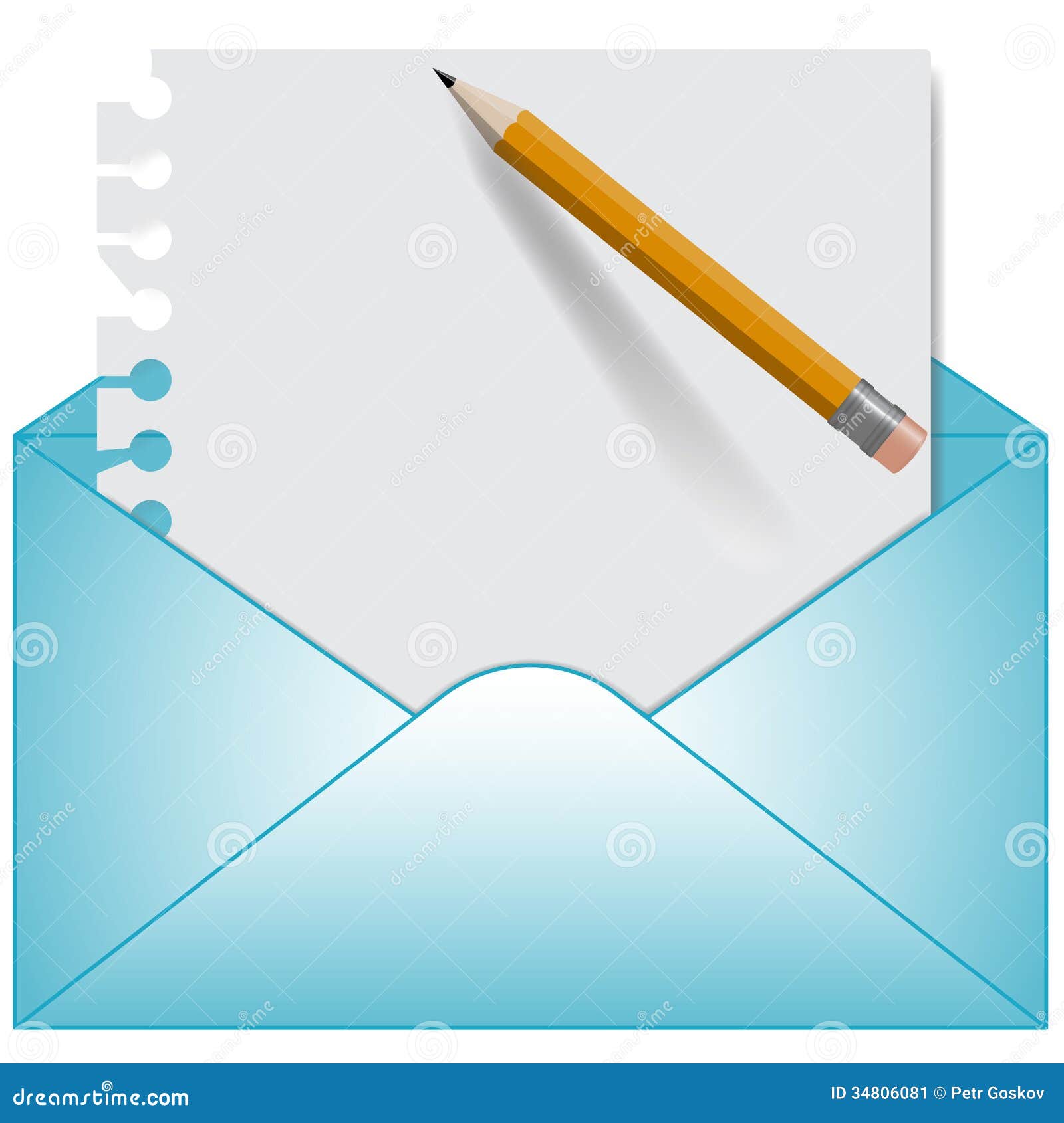Letter and Open Envelope. Vector Stock Vector - Illustration of ...
