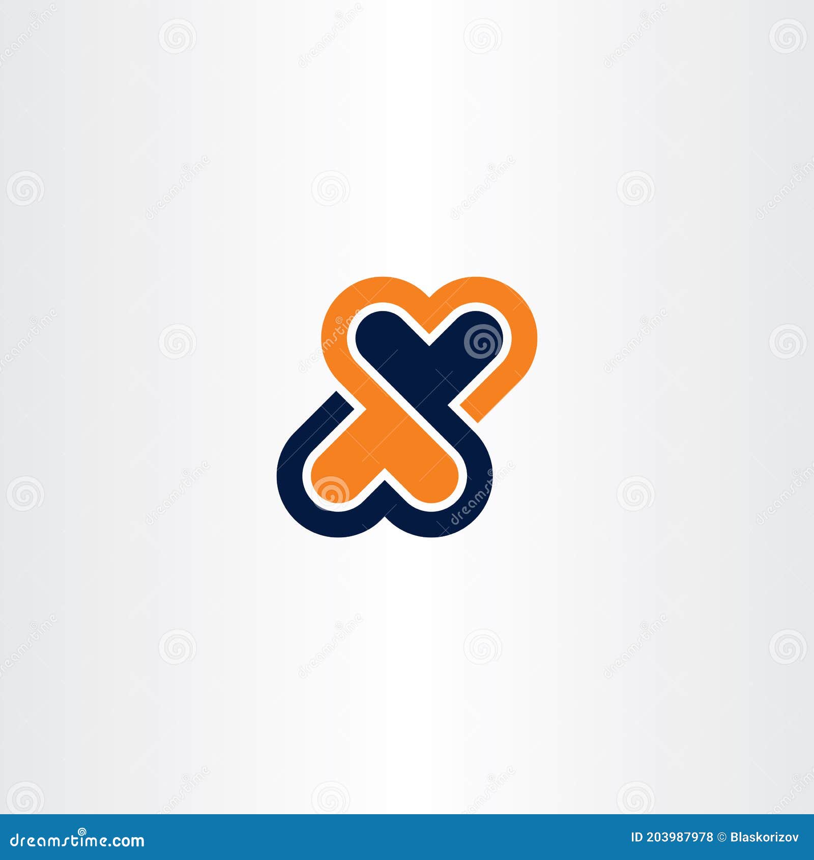 Letter X Orange Dark Blue Logo Vector Symbol Element Stock Vector ...