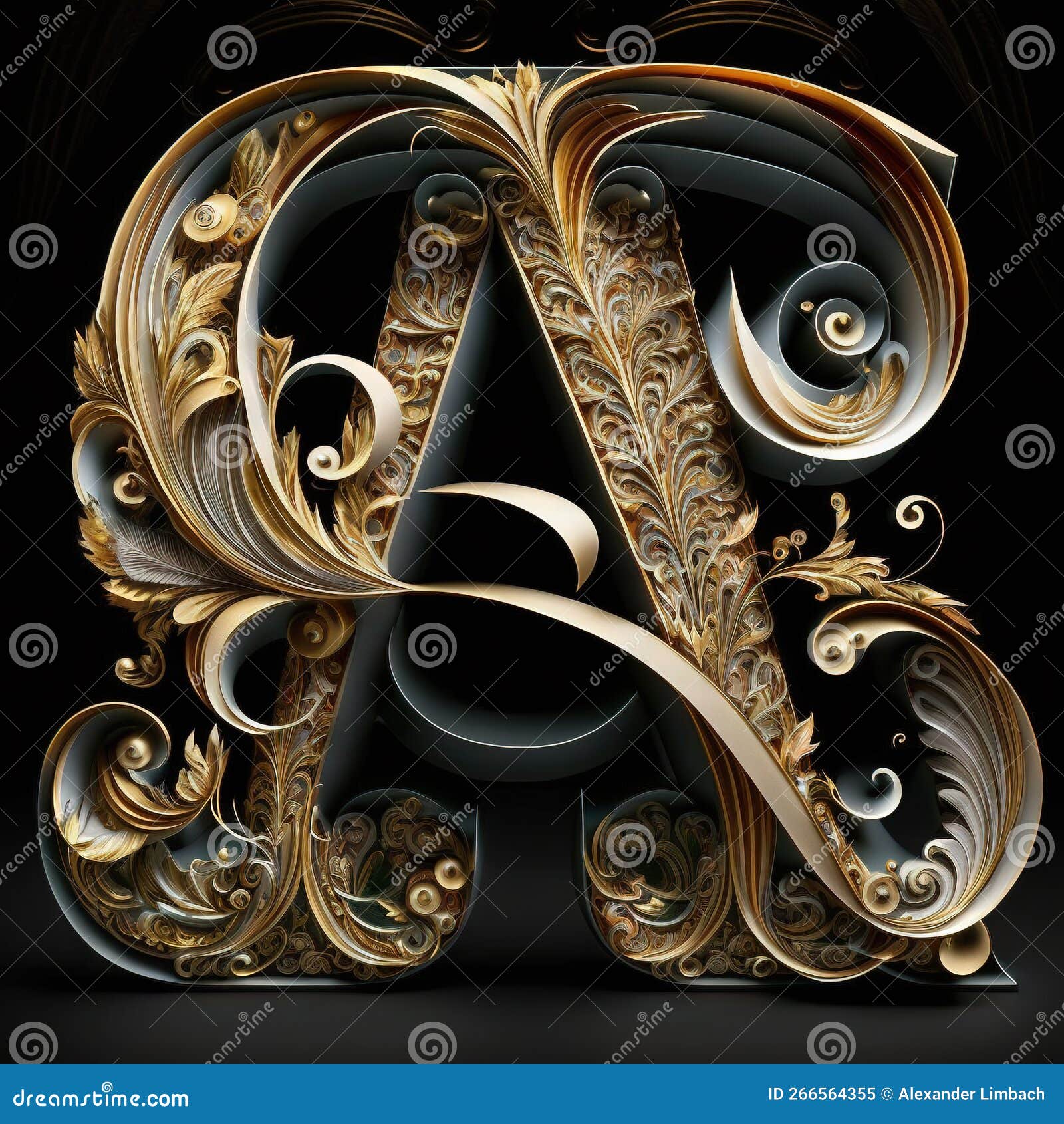 Letter a Ornaments. Generative AI Stock Illustration - Illustration of ...