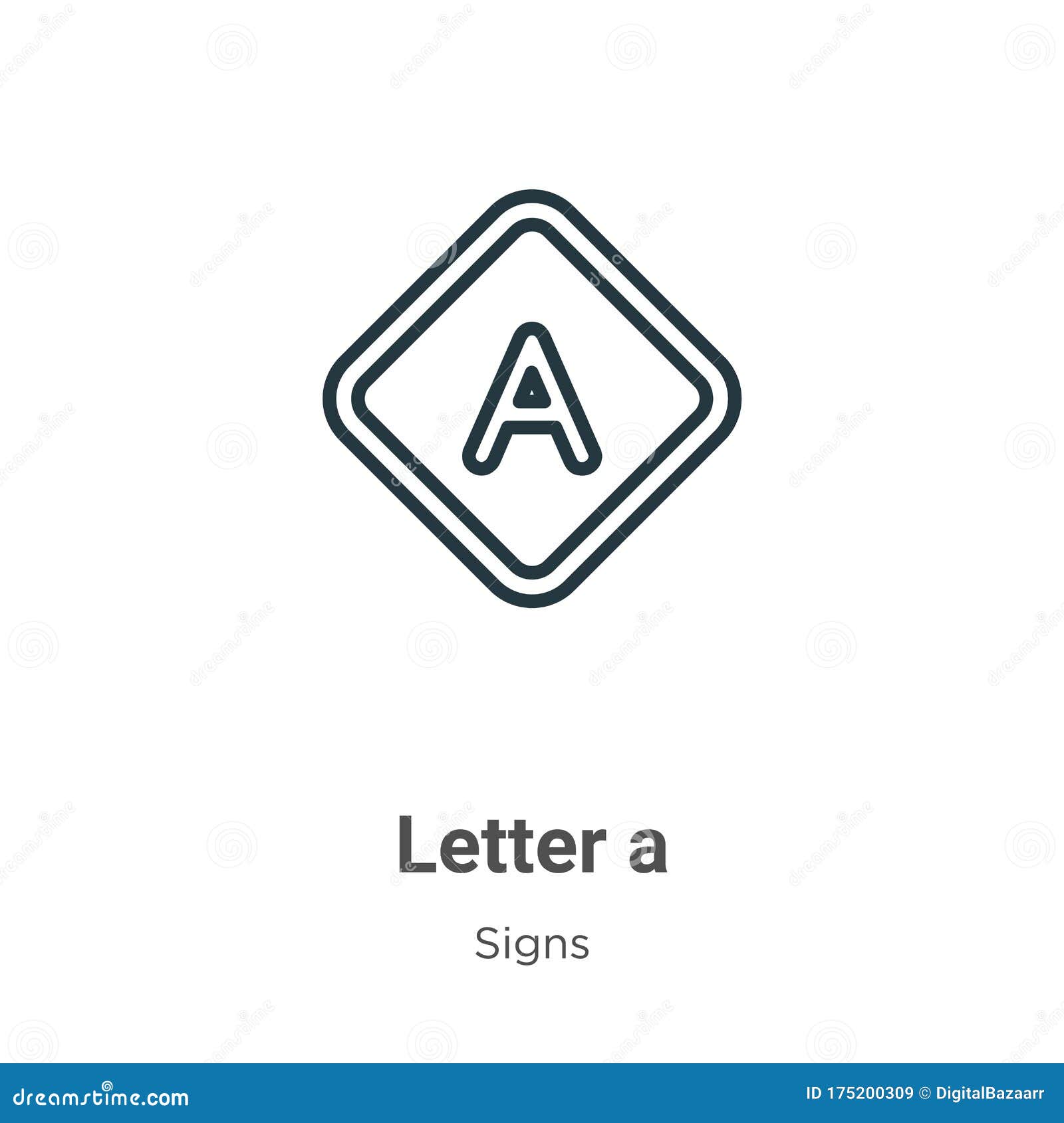 Letter a Outline Vector Icon. Thin Line Black Letter a Icon, Flat ...