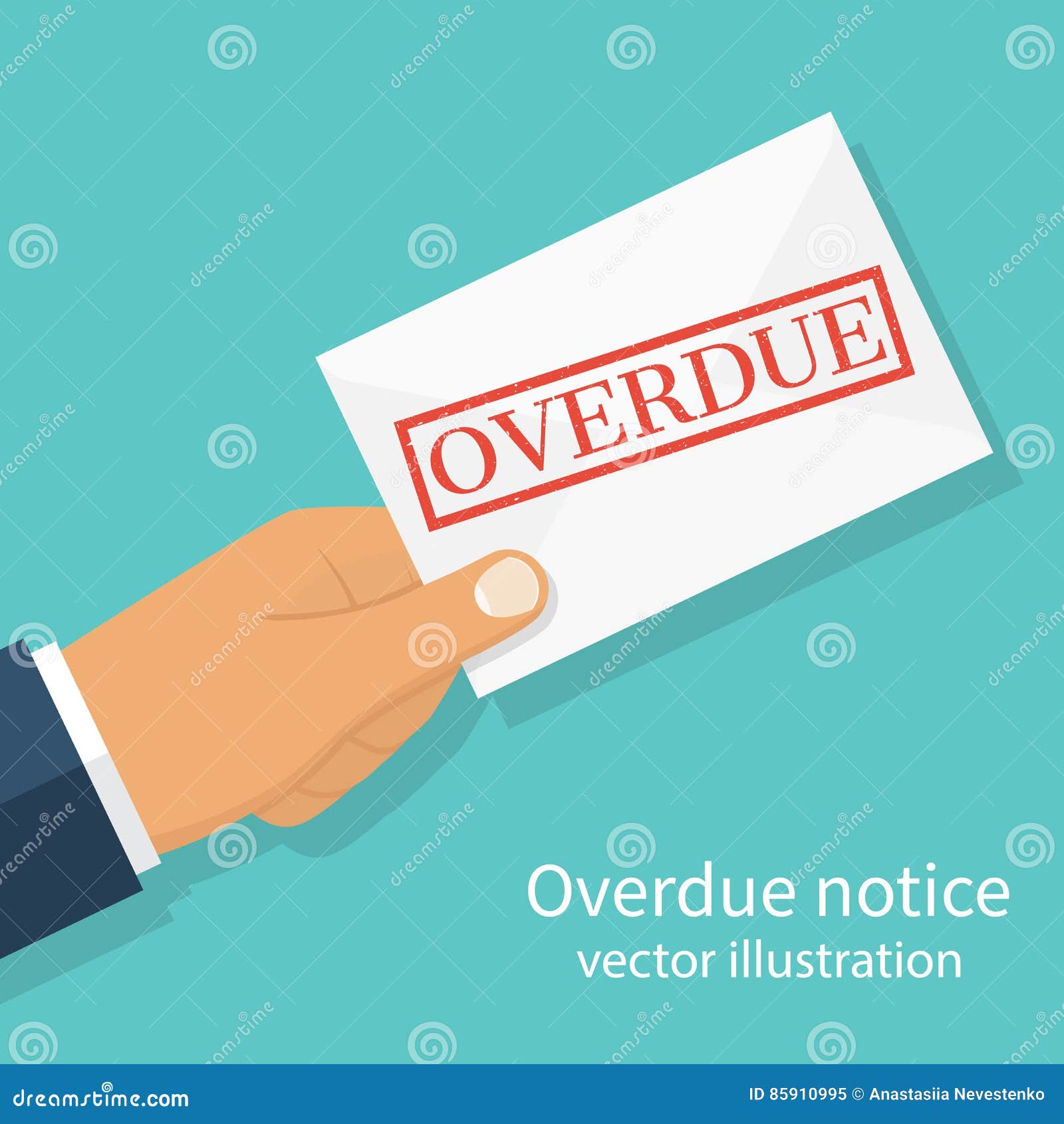 Letter Overdue Notice Cartoon Vector | CartoonDealer.com #85910995
