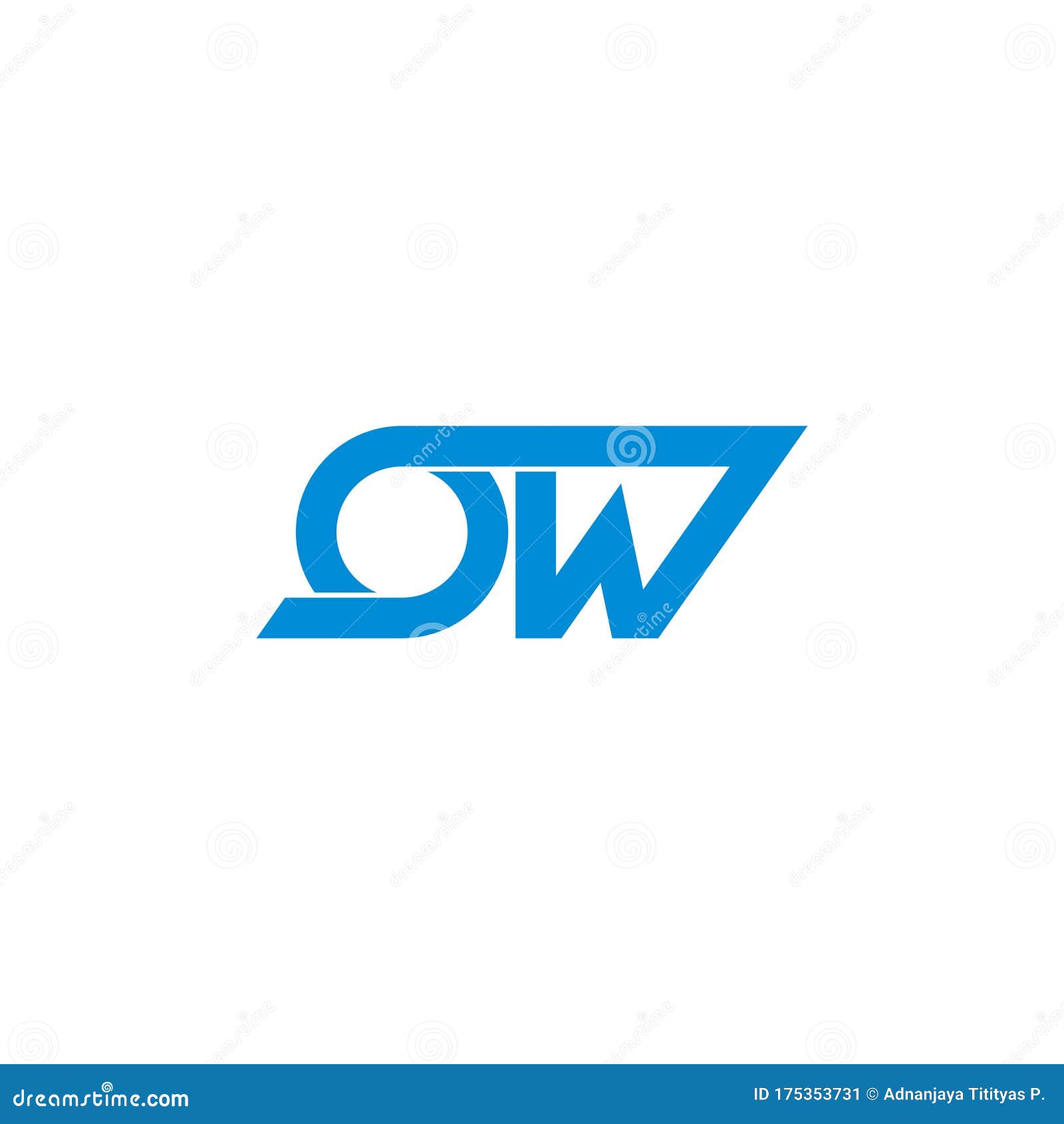 Letter Ow Simple Arrow Line Geometric Design Symbol Vector Stock Vector ...