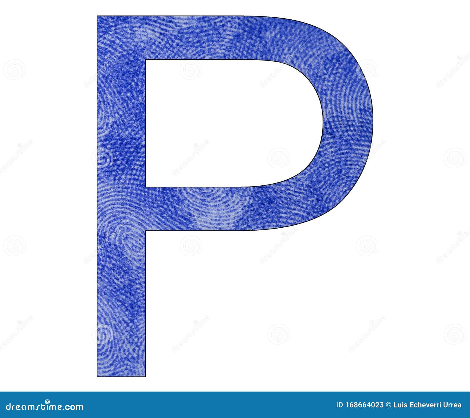 Letter P of the Alphabet - Blue Fingerprint Stock Illustration ...