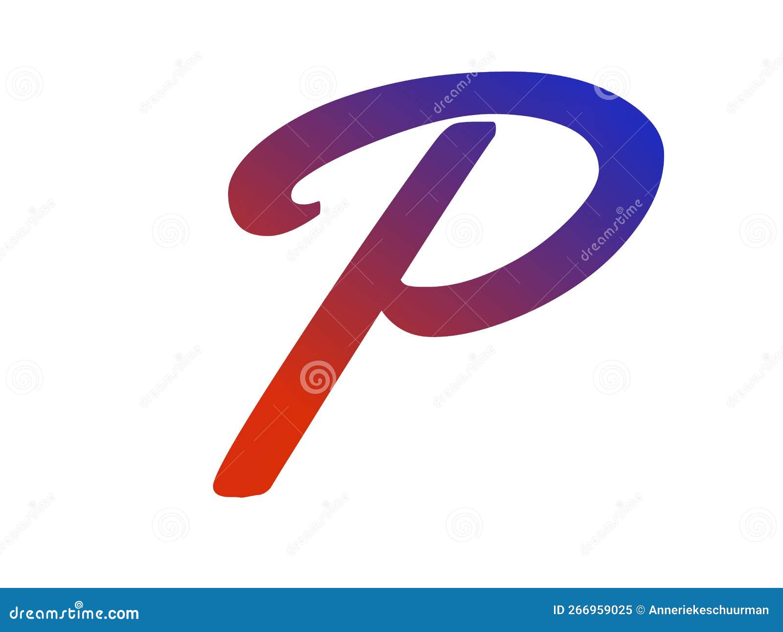 Letter P of the Alphabet Made with Red and Blue Gradient Stock ...