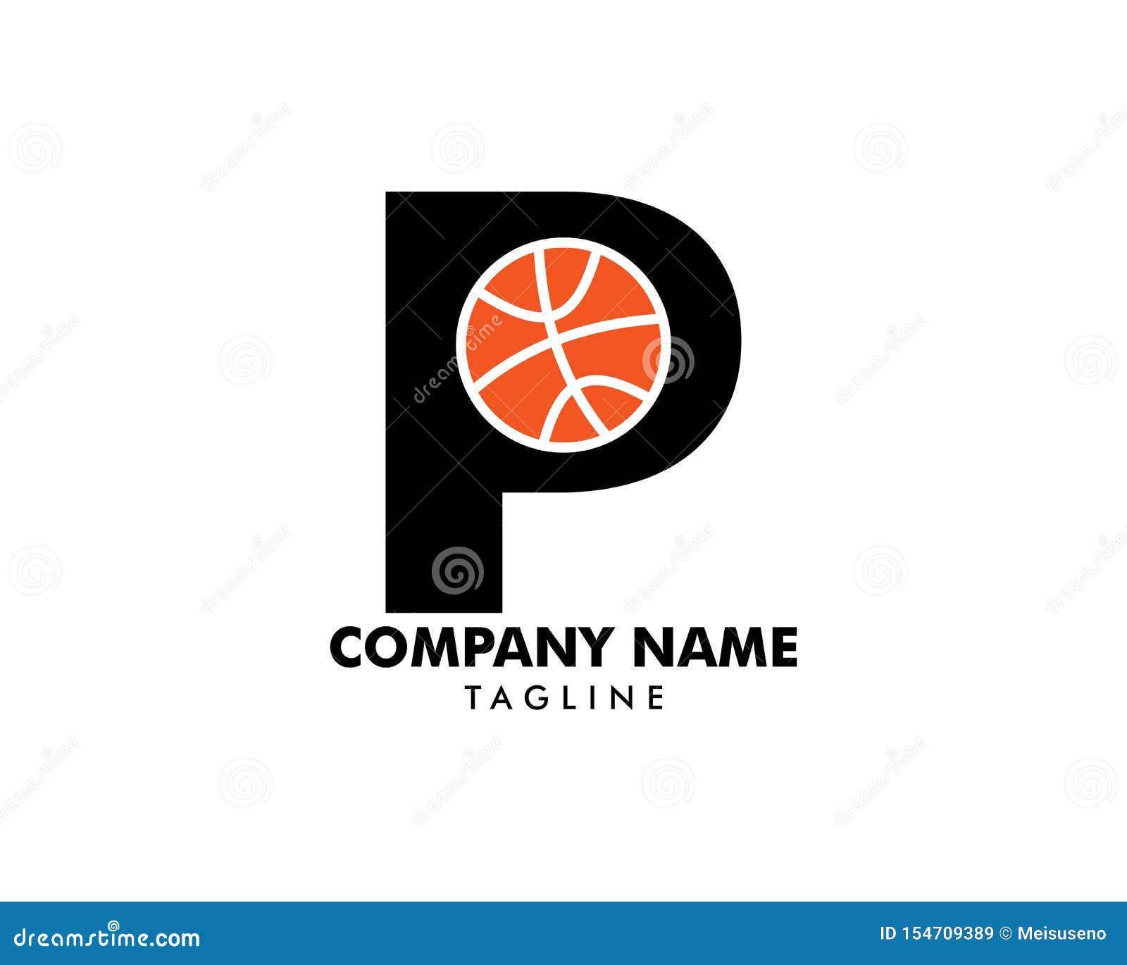 Letter P for Basketball Logo Template Stock Vector - Illustration of ...