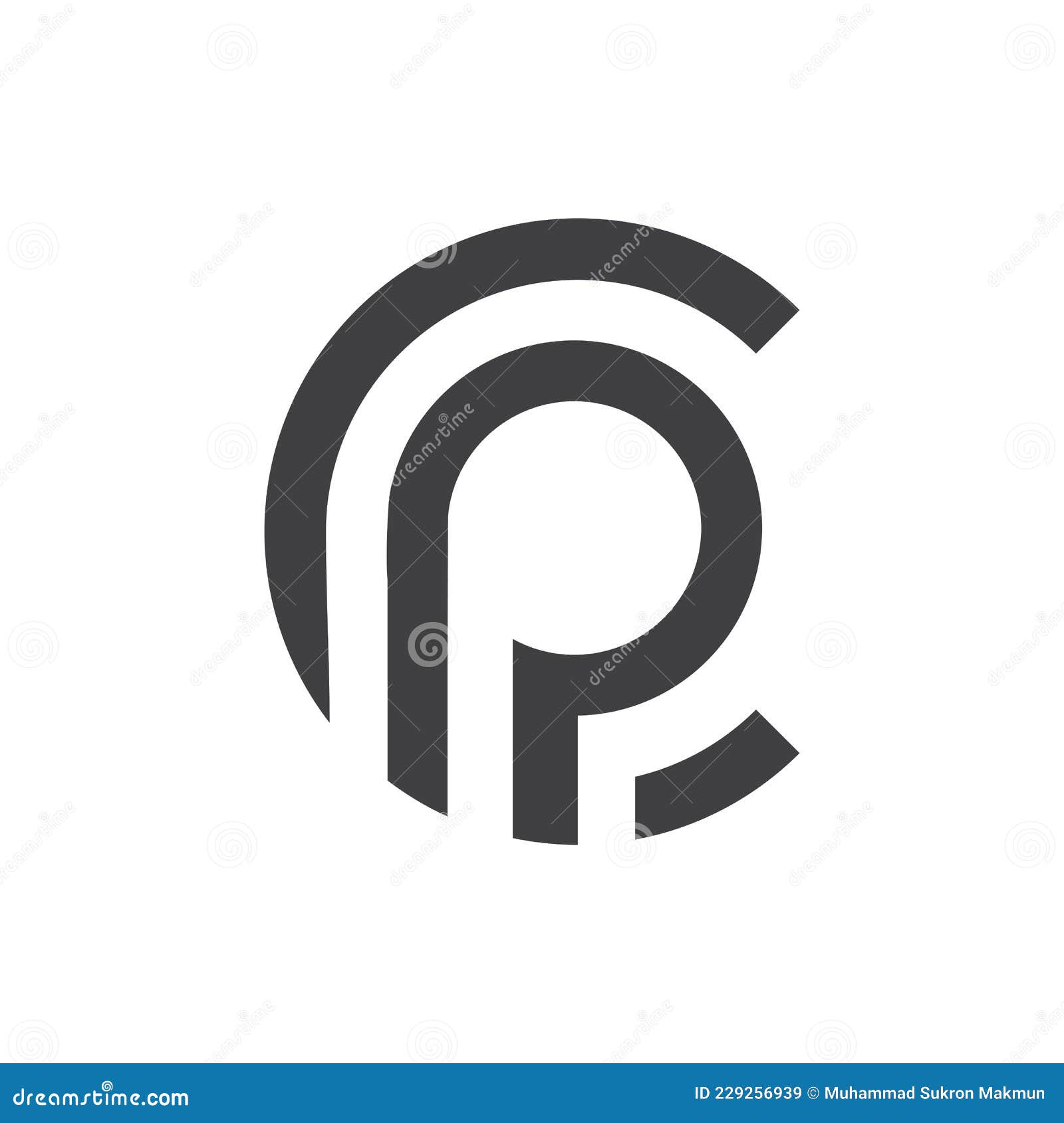 Letter P and C logo icon stock vector. Illustration of logotype - 229256939