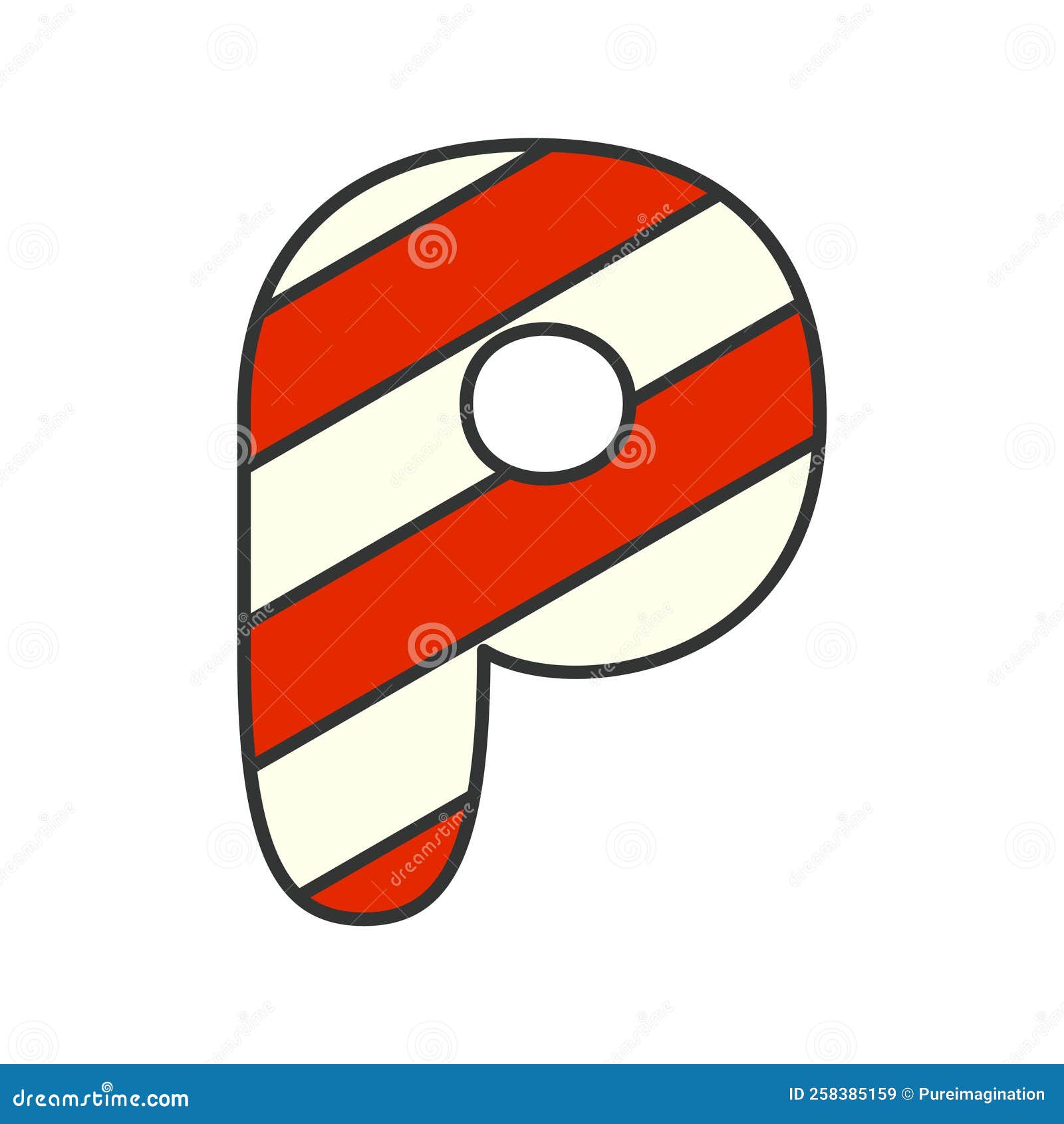 Letter P Candy Cane, Vector Illustration Stock Vector - Illustration of ...