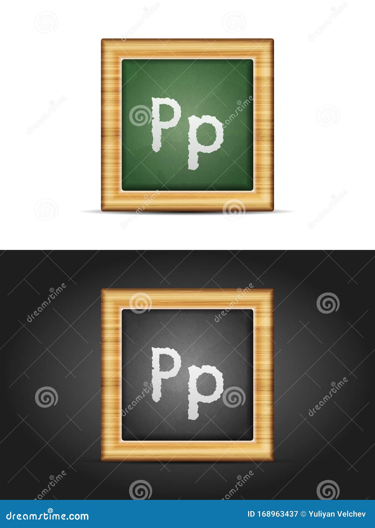 Letter P on chalkboard stock vector. Illustration of type - 168963437