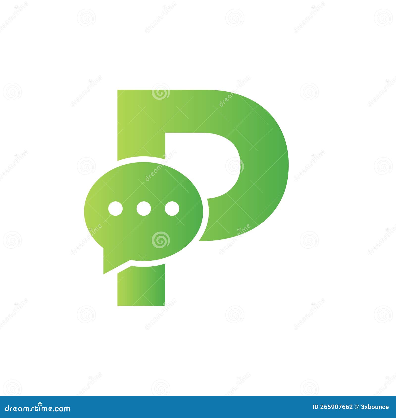 Letter P Chat Communicate Logo Design Concept with Bubble Chat Symbol ...