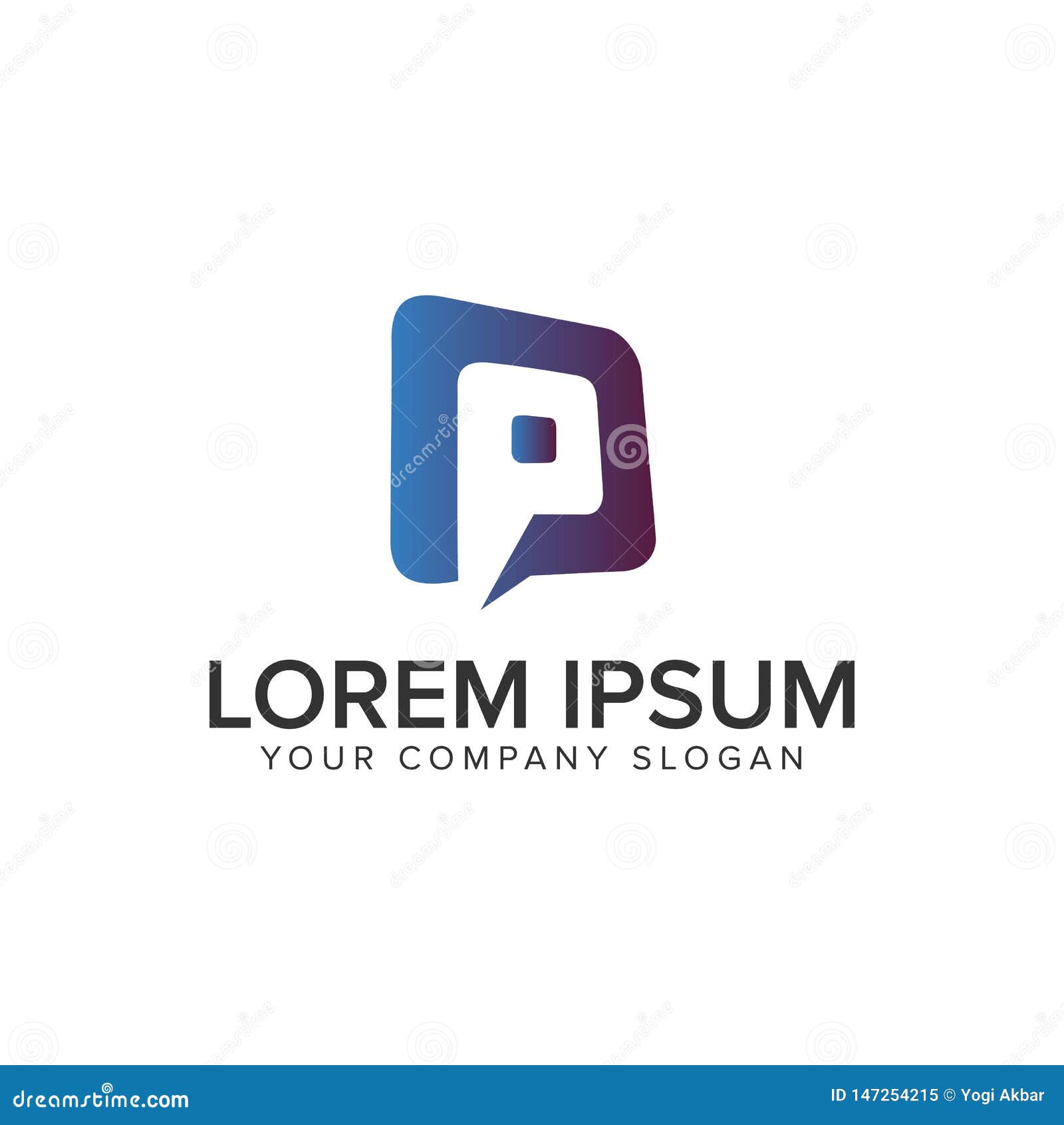 Letter P Chat Logo Design Concept Template. Fully Editable Stock Vector ...
