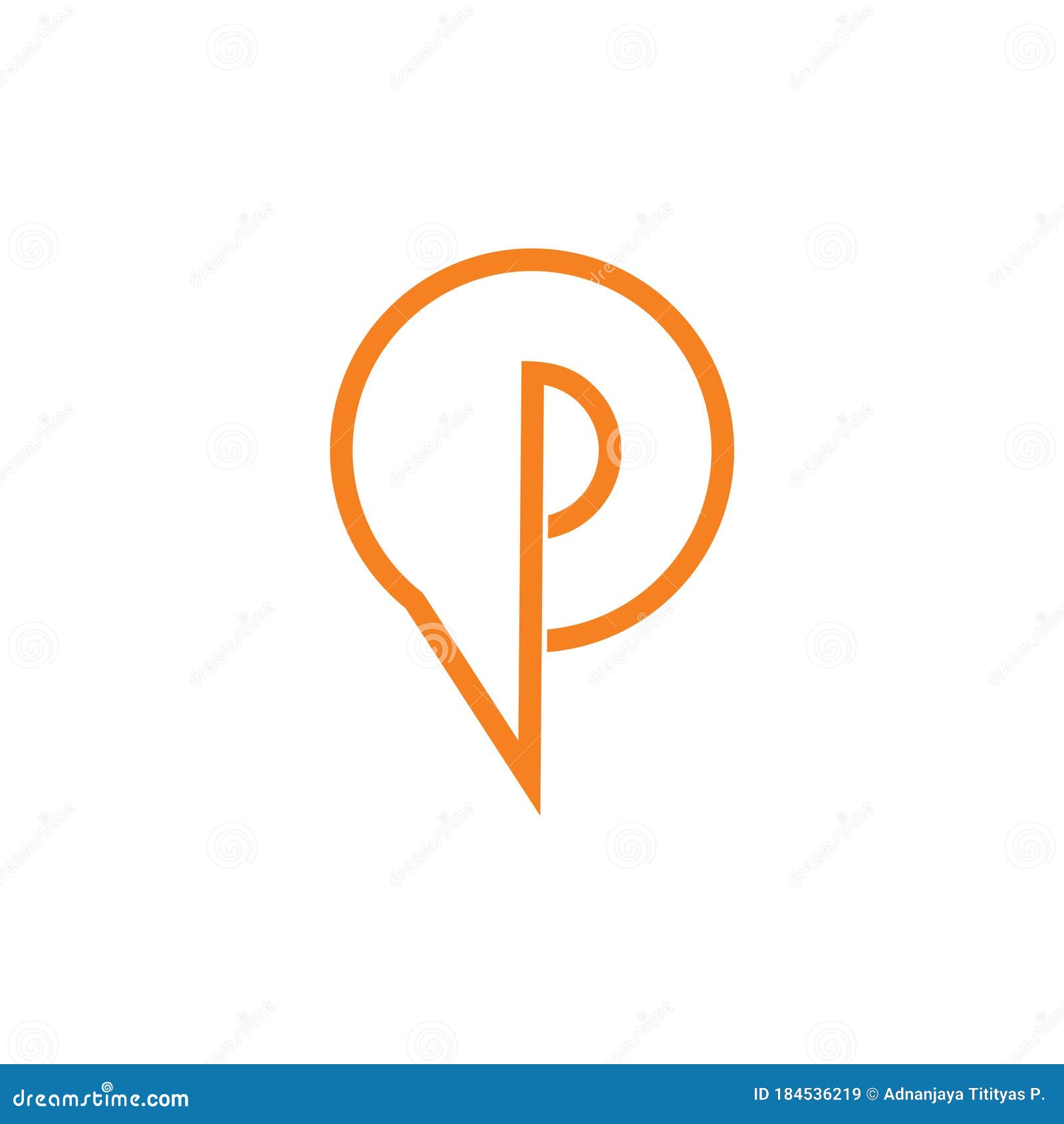 Letter P Circle Thin Line Logo Vector Stock Vector - Illustration of ...