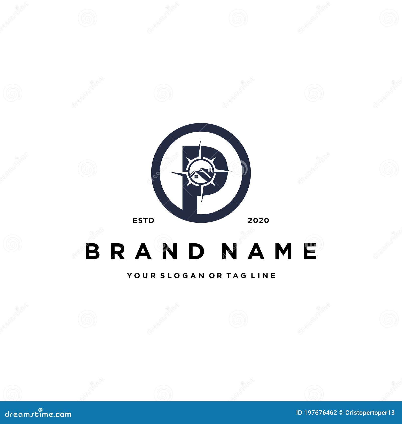 Letter P Compass Design Logo Icon Concept Vector Stock Vector ...