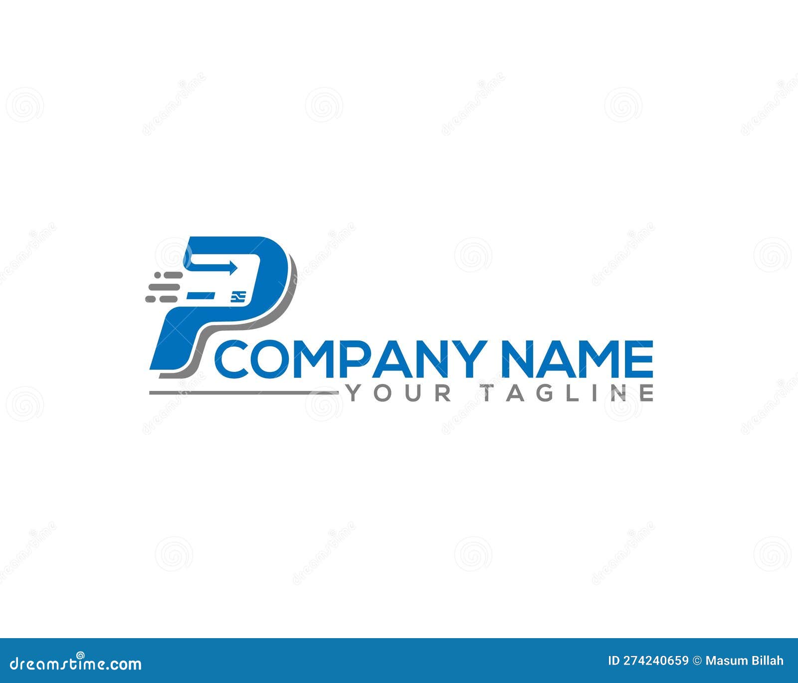Letter P with Credit Card Creative Logo Design Concept Stock Vector ...