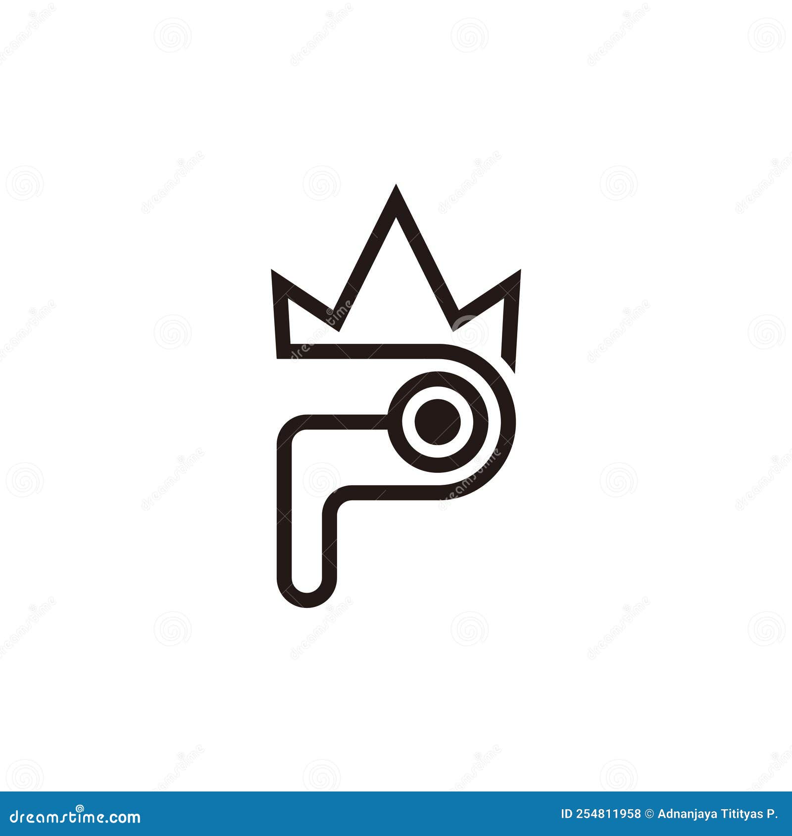 Letter P Crown Character Symbol Logo Vector Stock Vector - Illustration ...