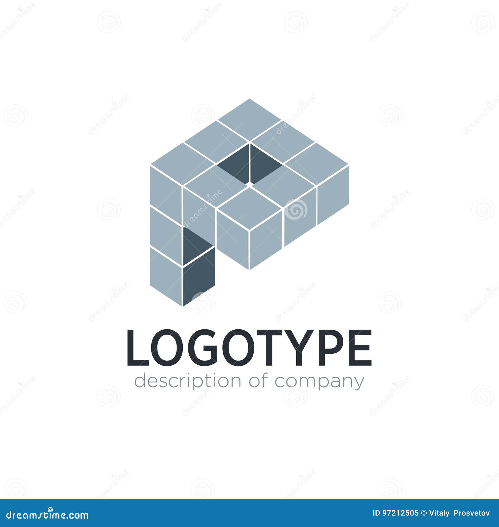 Letter P Cube Figure Logo Icon Design Template Elements Stock ...