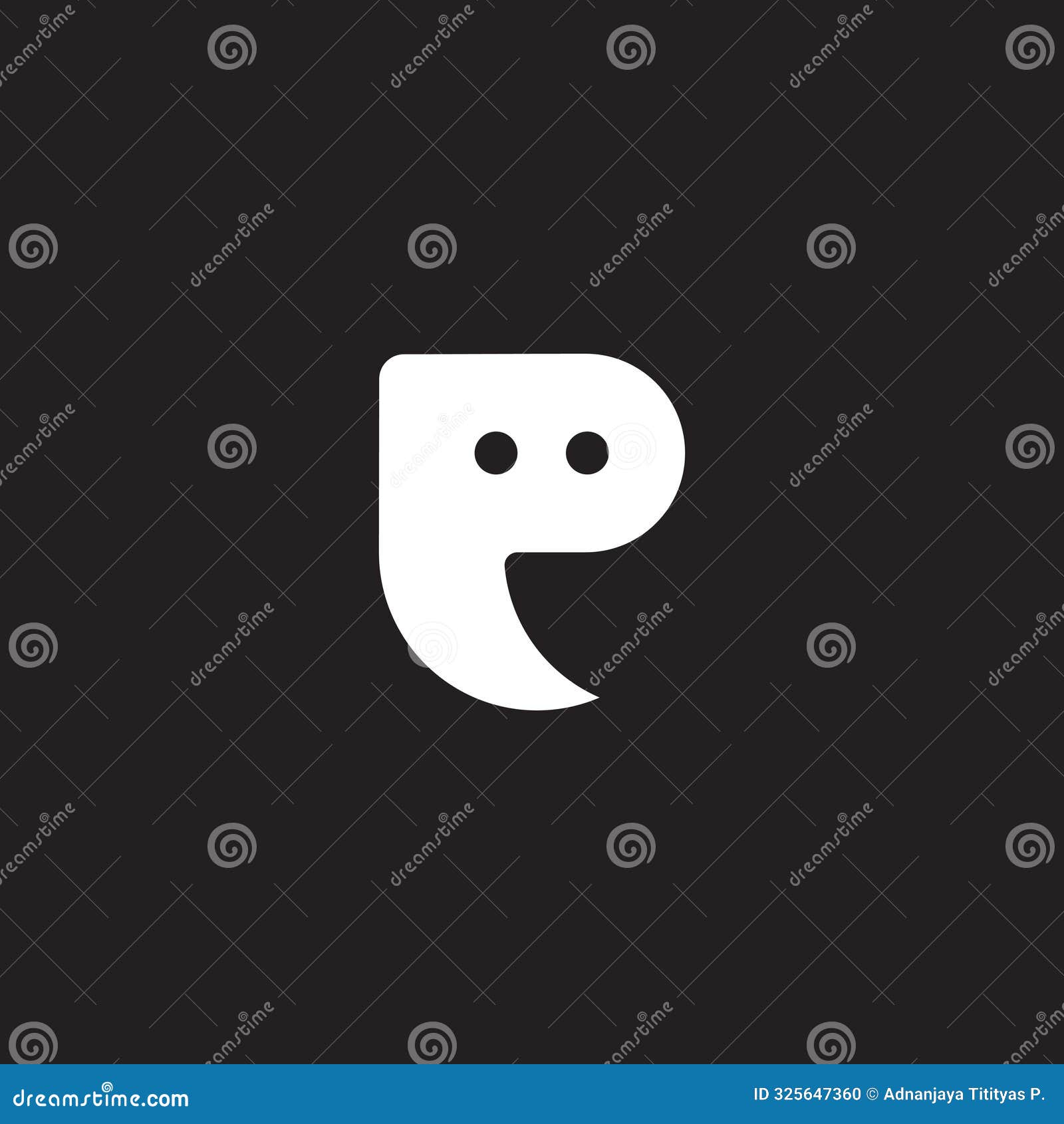 Letter P Cute Smile Talk Kid Symbol Logo Vector Stock Vector ...