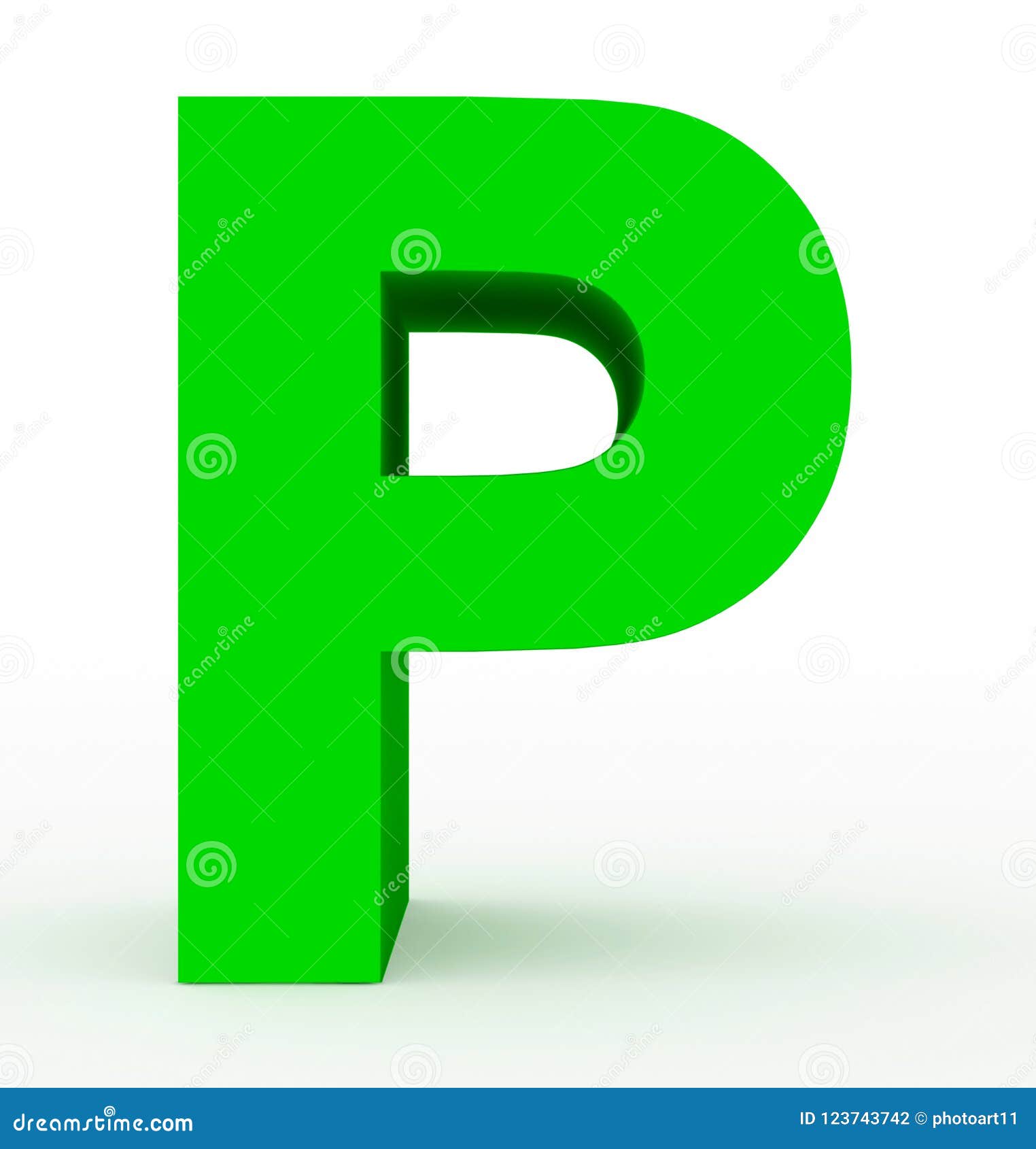 Letter P 3d Green Isolated on White Stock Illustration - Illustration ...