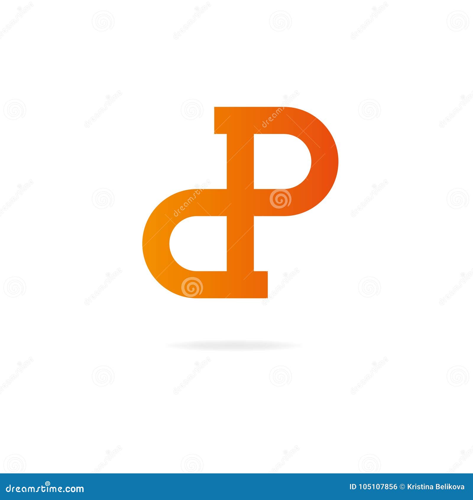 Letter P, D Logo. Design Template Elements Stock Vector - Illustration ...