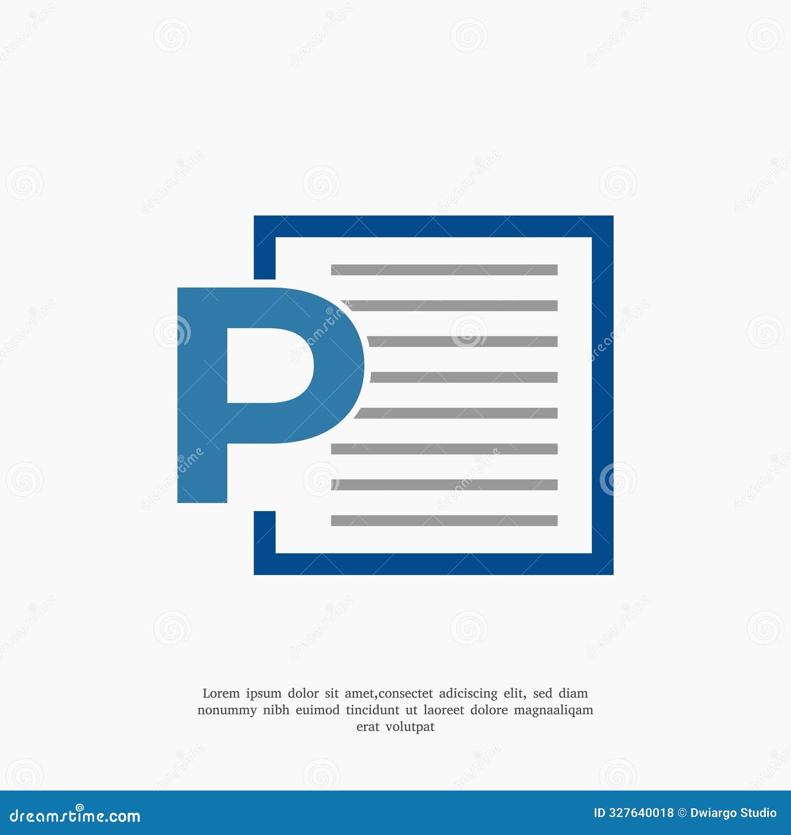 Letter P Document Logo Design Template Stock Illustration ...