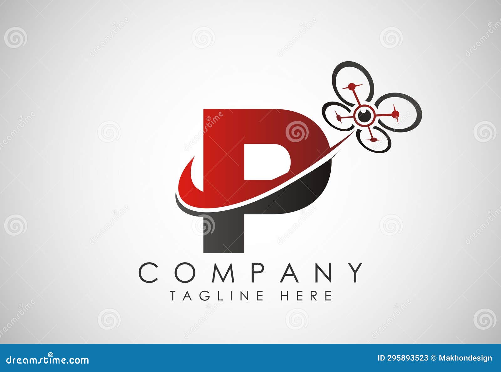 Letter P Drone Logo Design Vector Template. Drone Technology Logo Sign ...